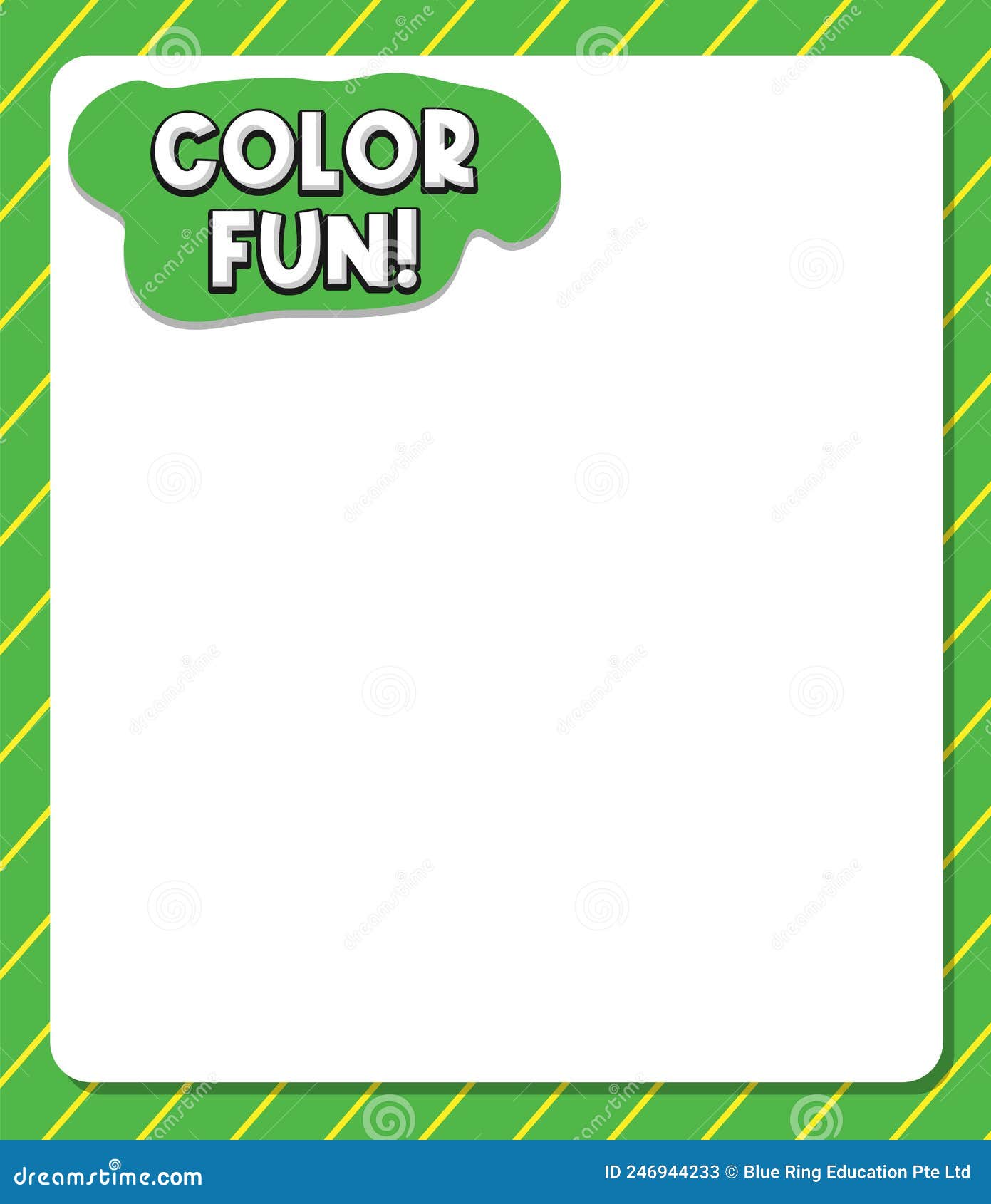 Worksheets Template with Color Fun! Text Stock Vector - Illustration of ...