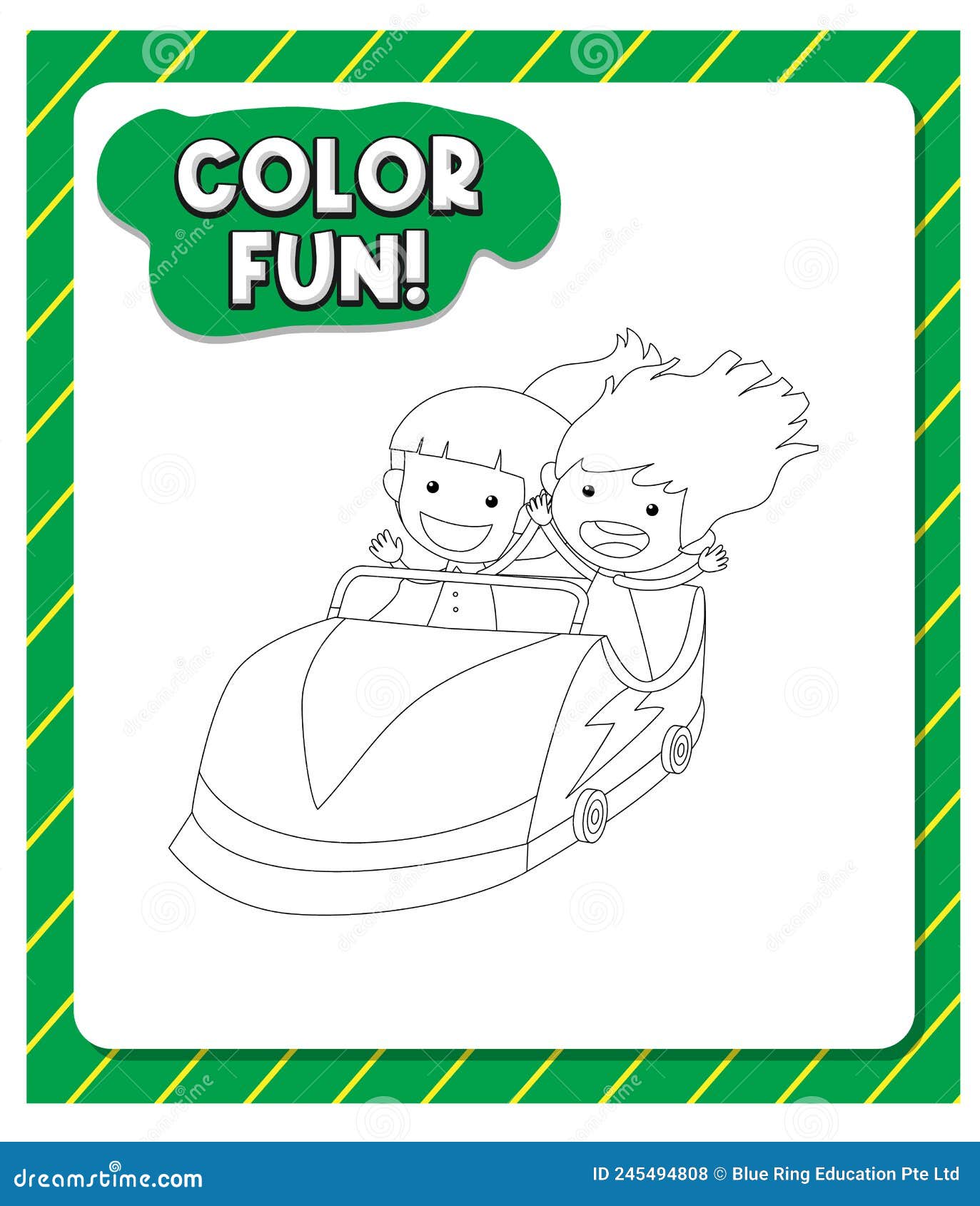 Worksheets Template with Color Fun! Text and Roller Coaster Outline ...