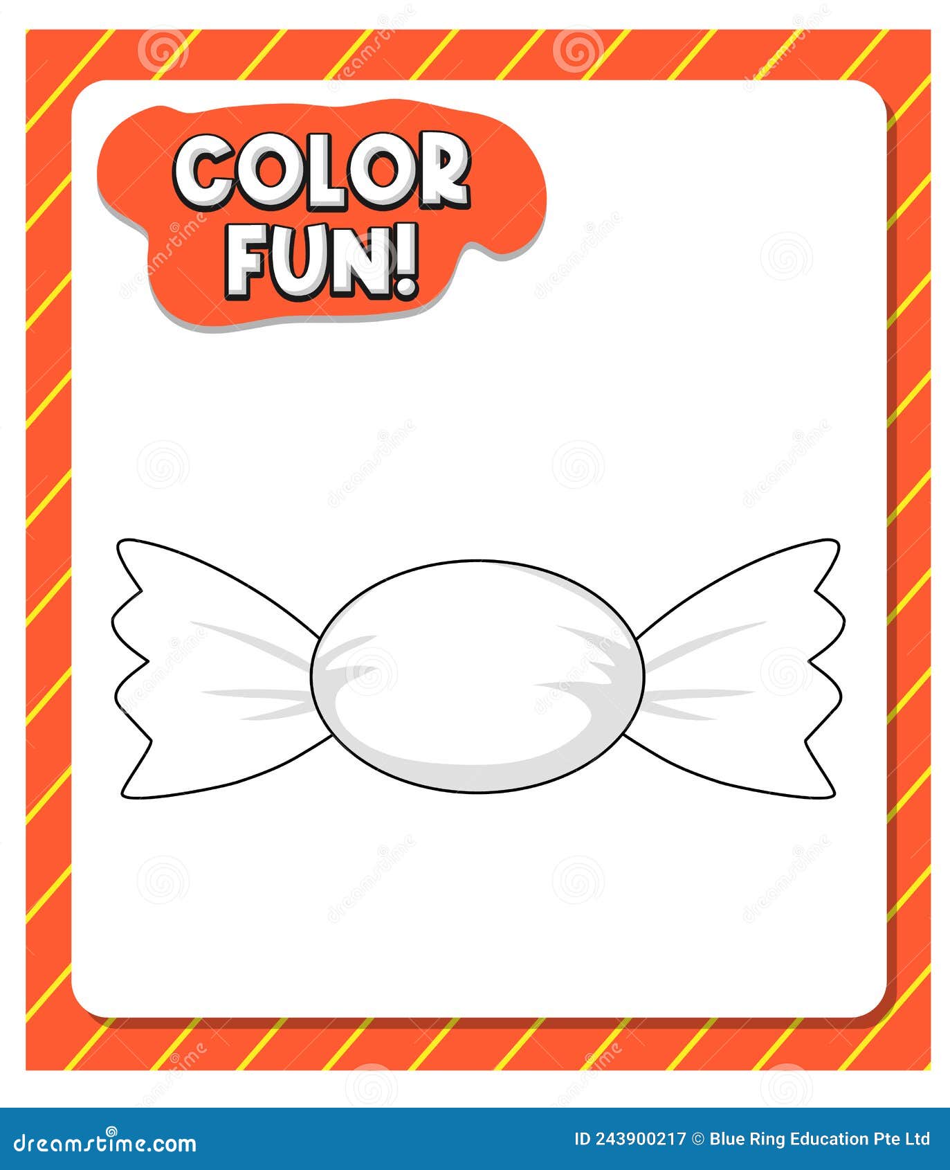 Worksheets Template with Color Fun! Text and Toffee Outline Stock ...