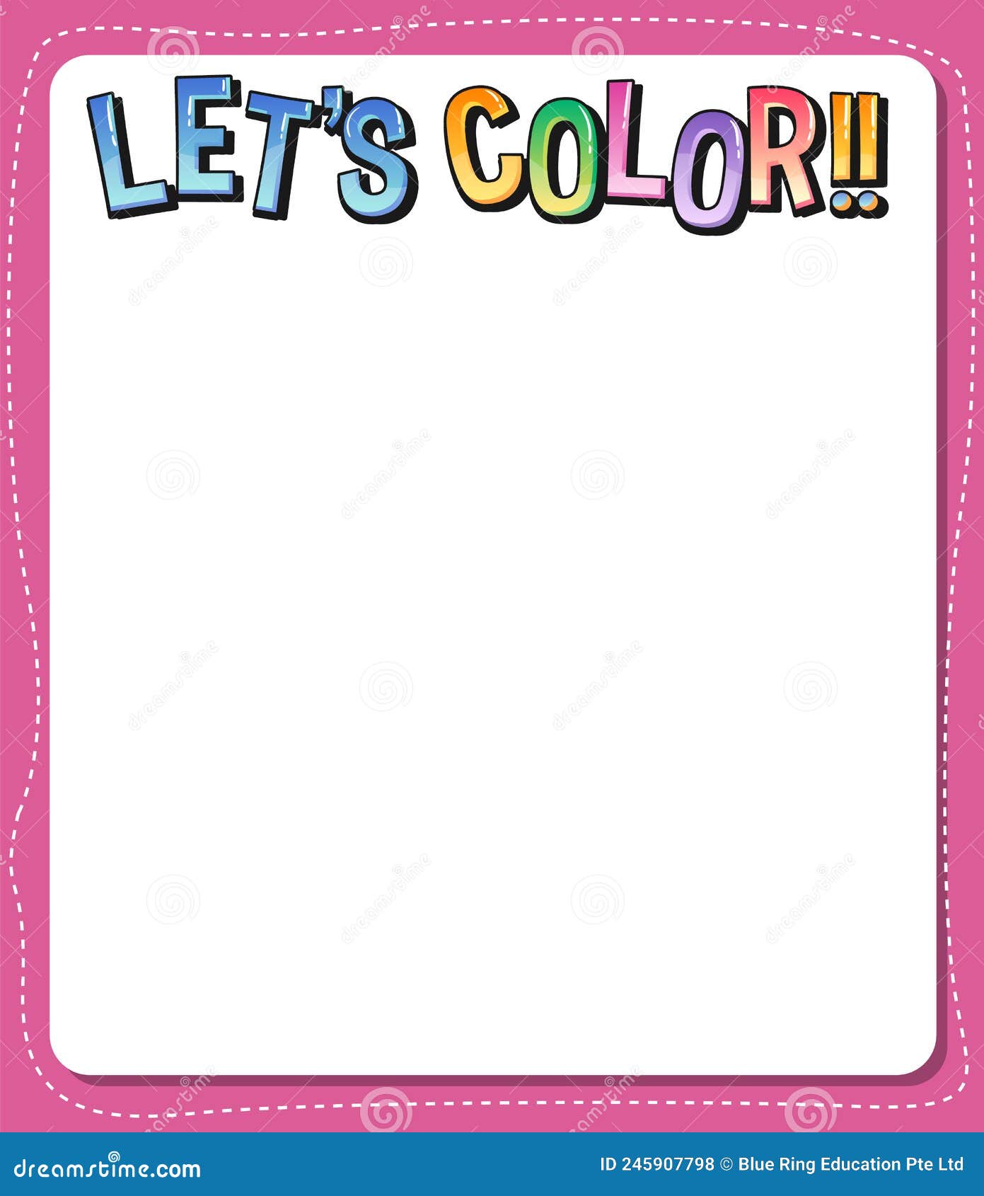 Worksheets Template with Lets Color Text Stock Vector - Illustration of ...