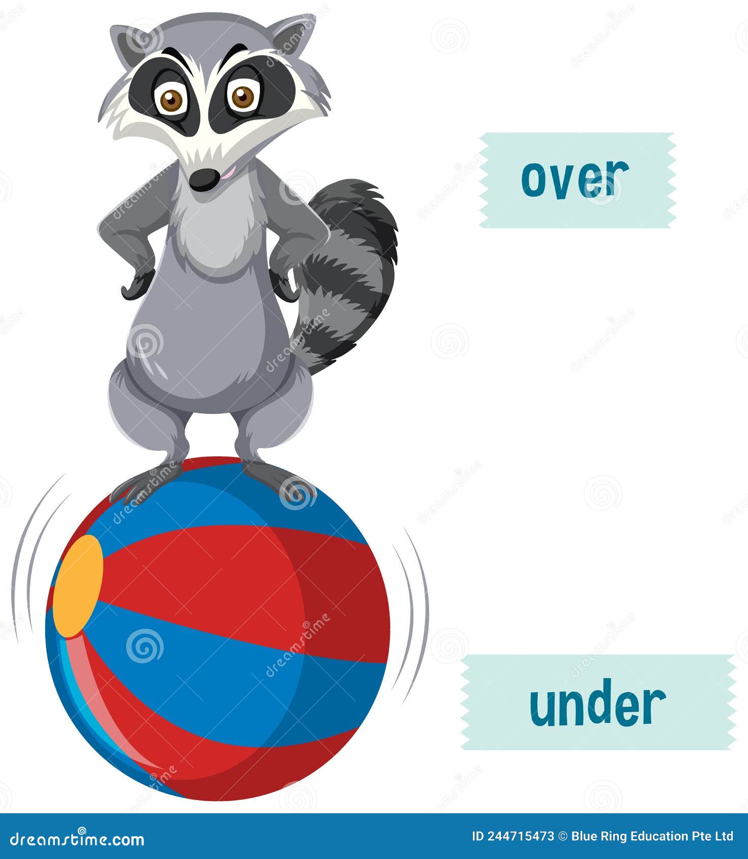 Worksheets Template Prepositions of Place for Children Stock Vector ...