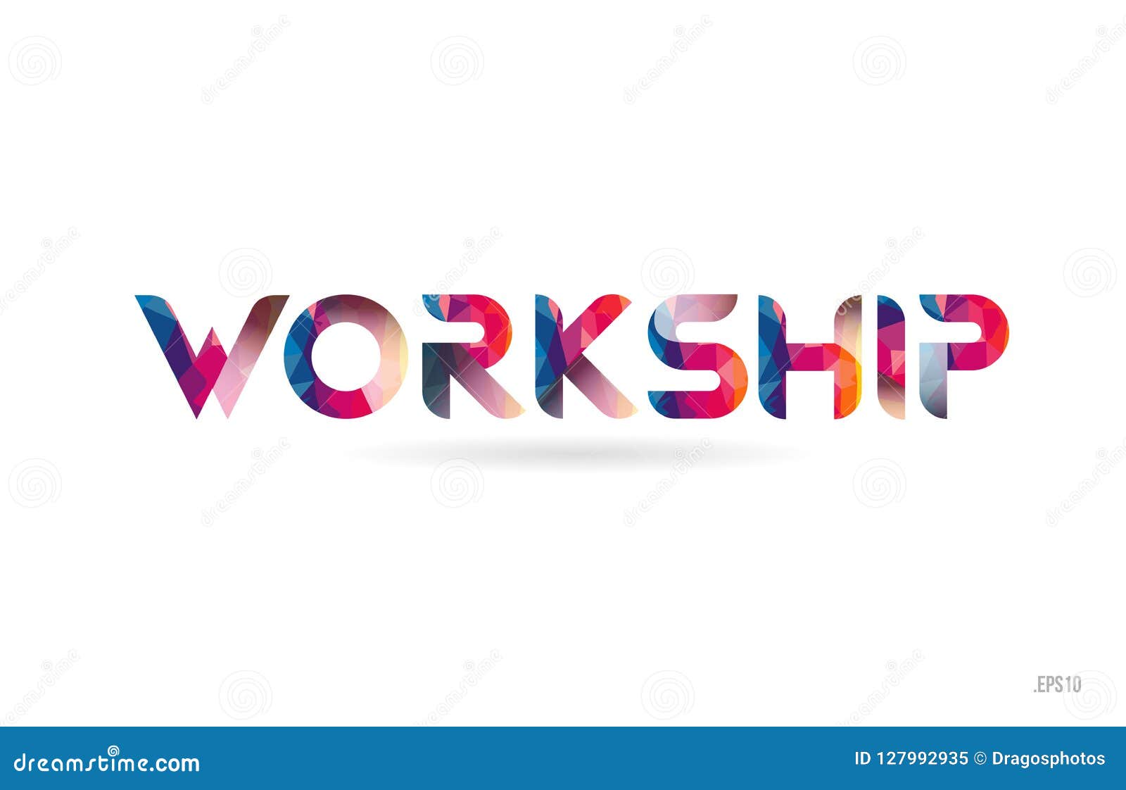 Workship Colored Rainbow Word Text Suitable for Logo Design Stock ...