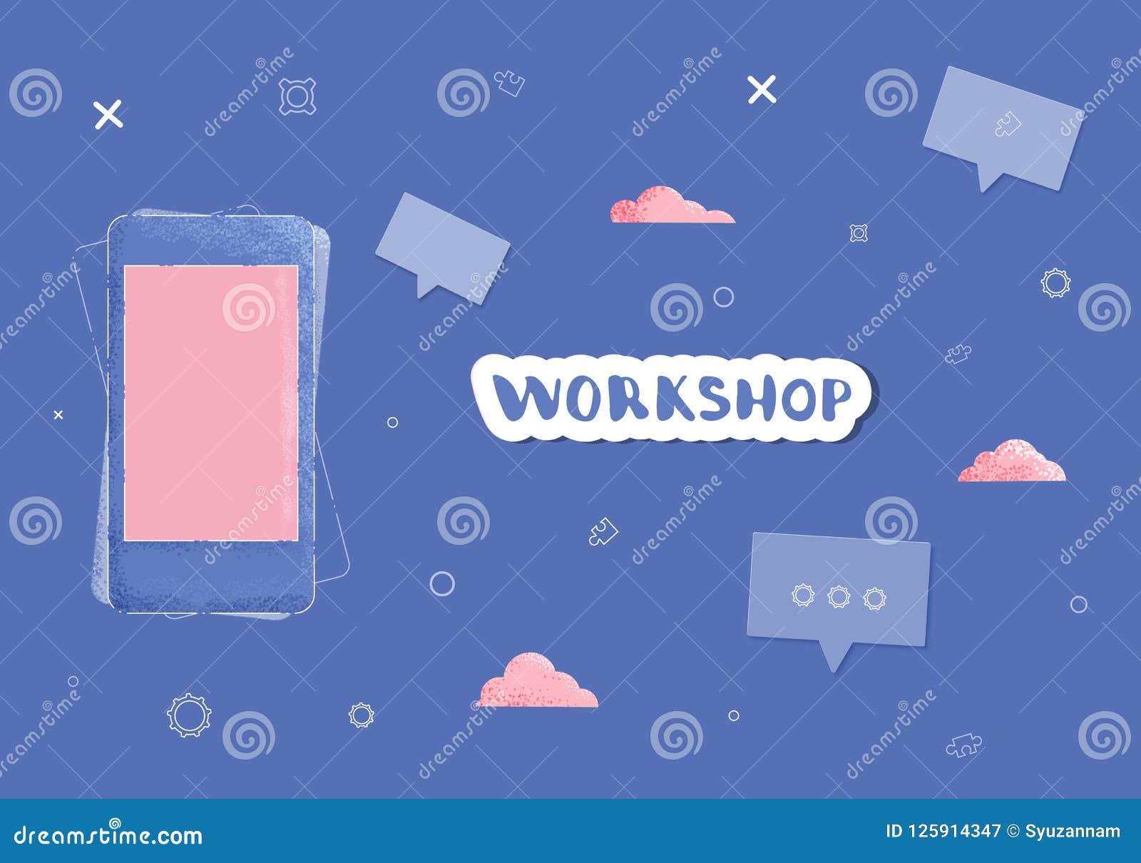 Workshop Template with Handwritten Lettering. Vector Illustration ...