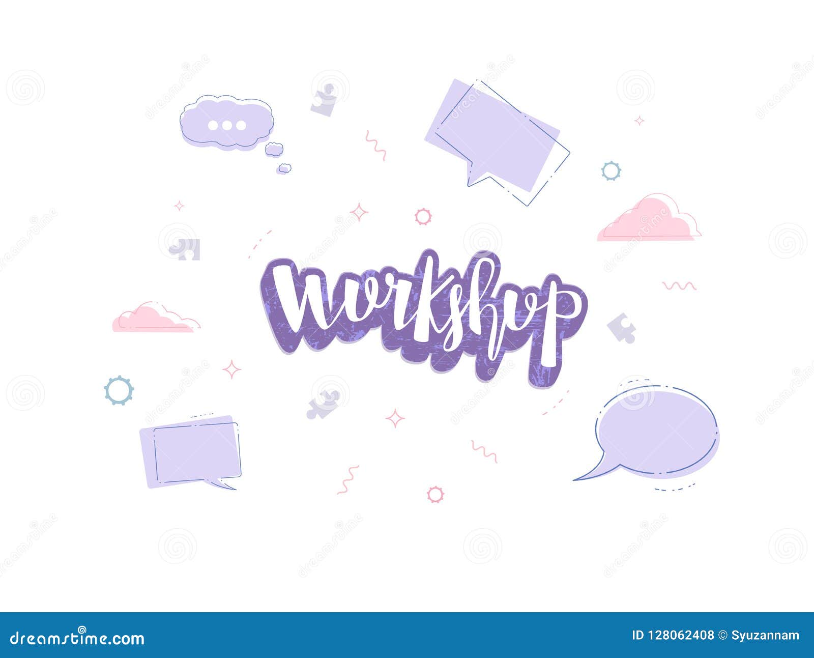 Workshop Template with Handwritten Lettering. Vector Illustration ...
