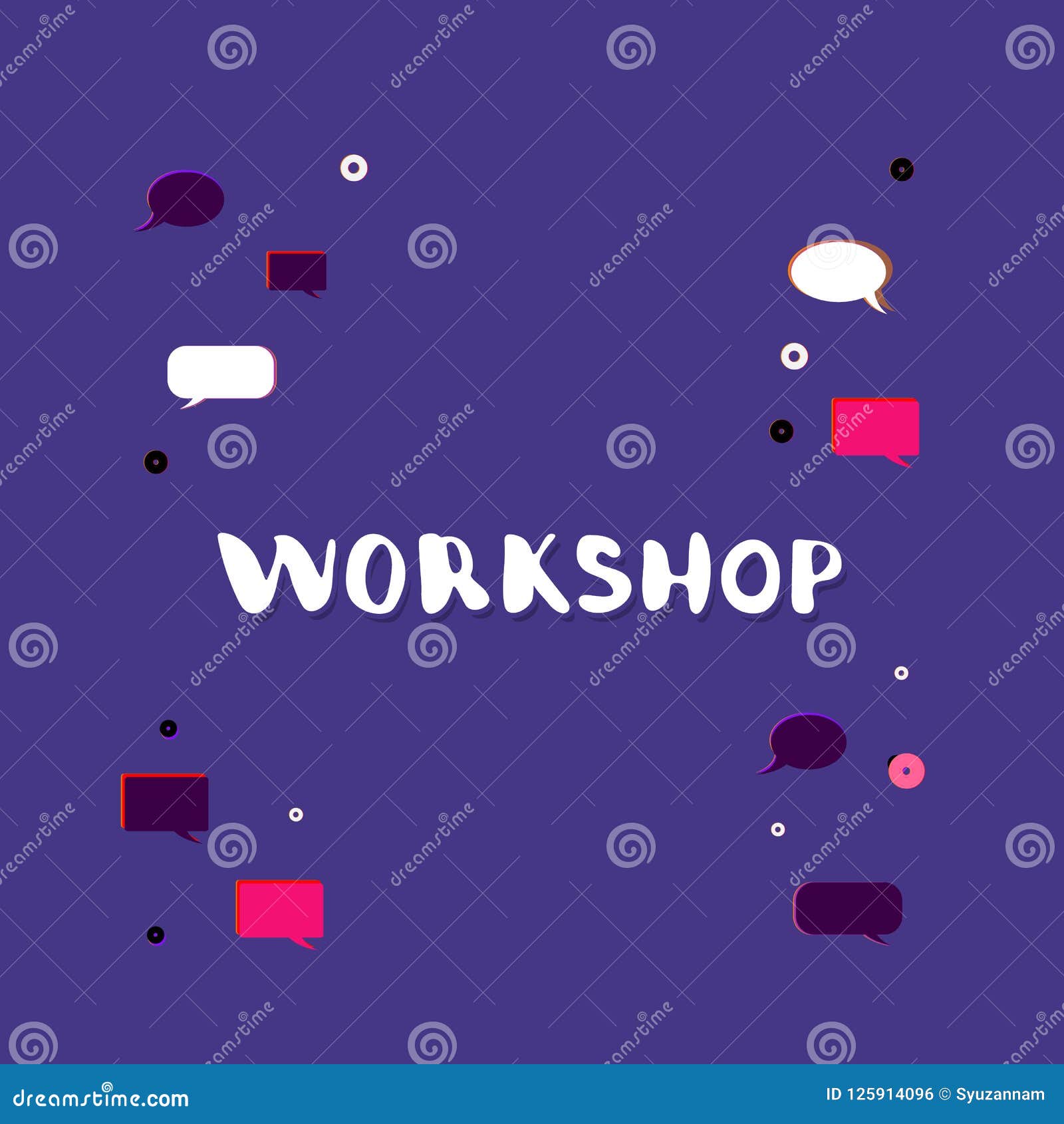 Workshop Template with Handwritten Lettering. Vector Illustration ...