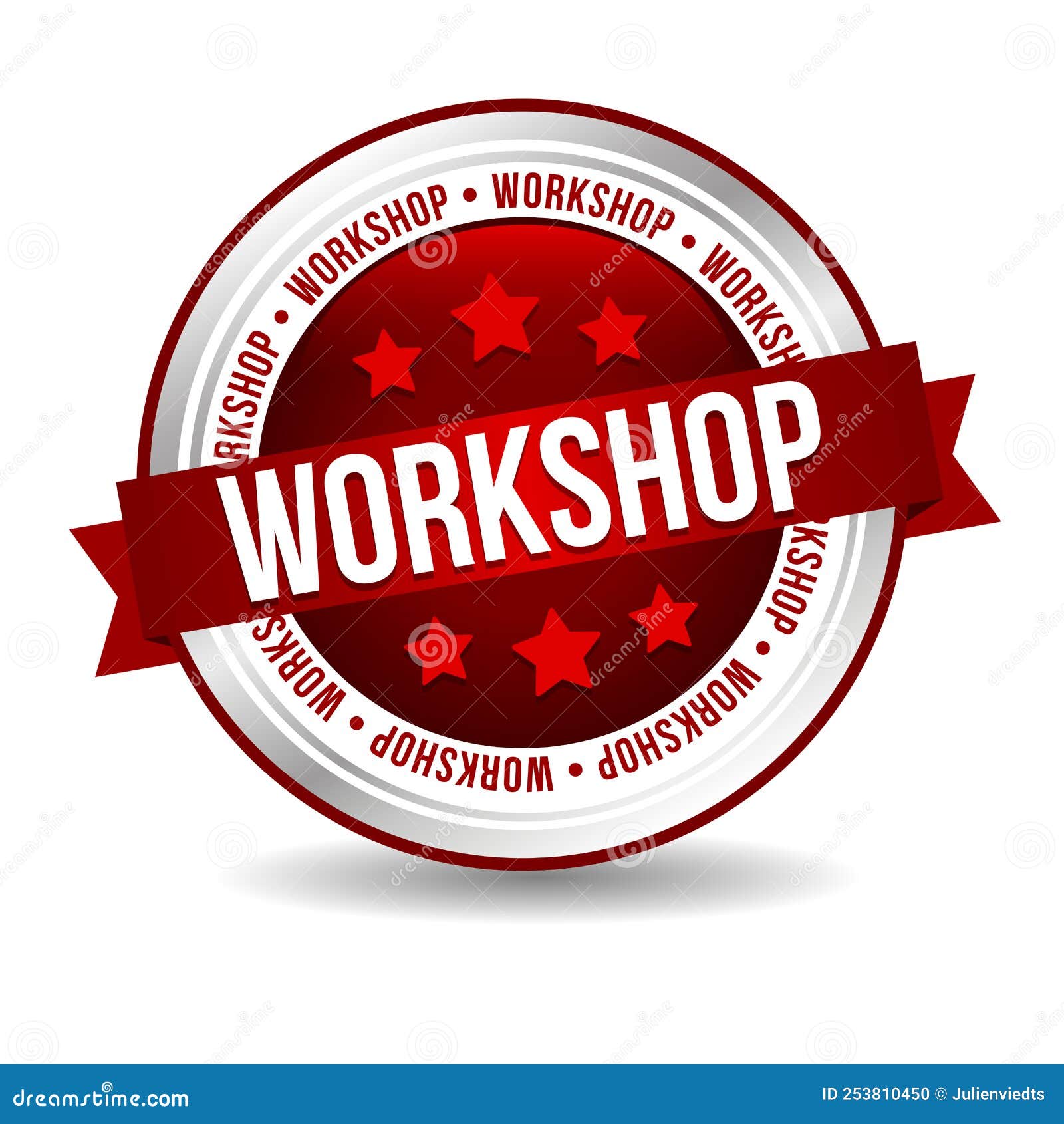 Workshop Badge Stamp. Shiny Modern Seal Isolated on White Background ...