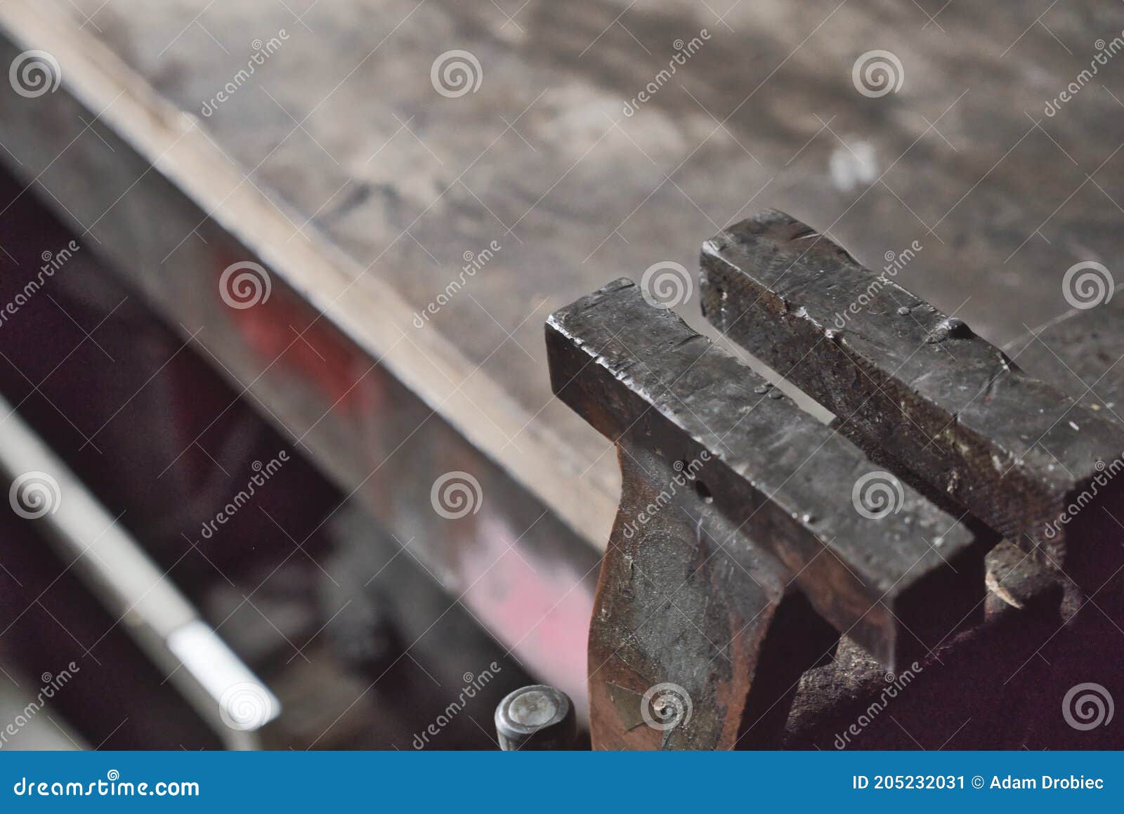 Workshop Bench Vice Grip stock image. Image of natural - 205232031
