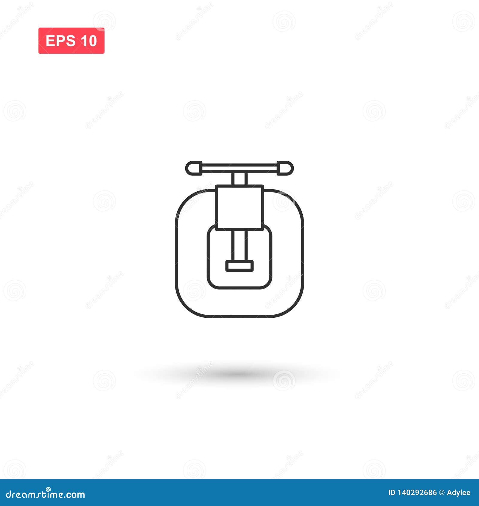 Workshop Bench Vise, Clamp Line Icon, Outline Vector Sign, Linear Style ...
