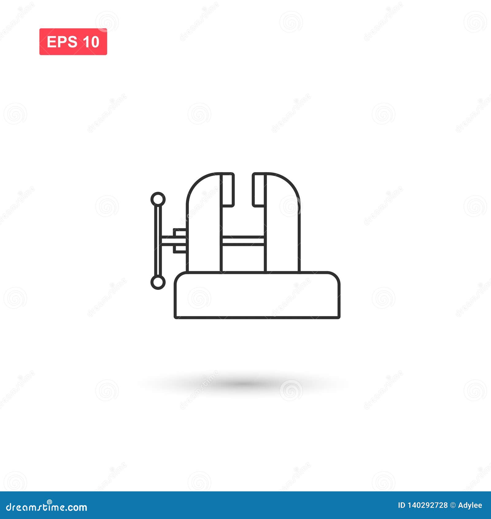 Workshop Bench Vise Clamp Vector Isolated 2 Stock Vector - Illustration ...