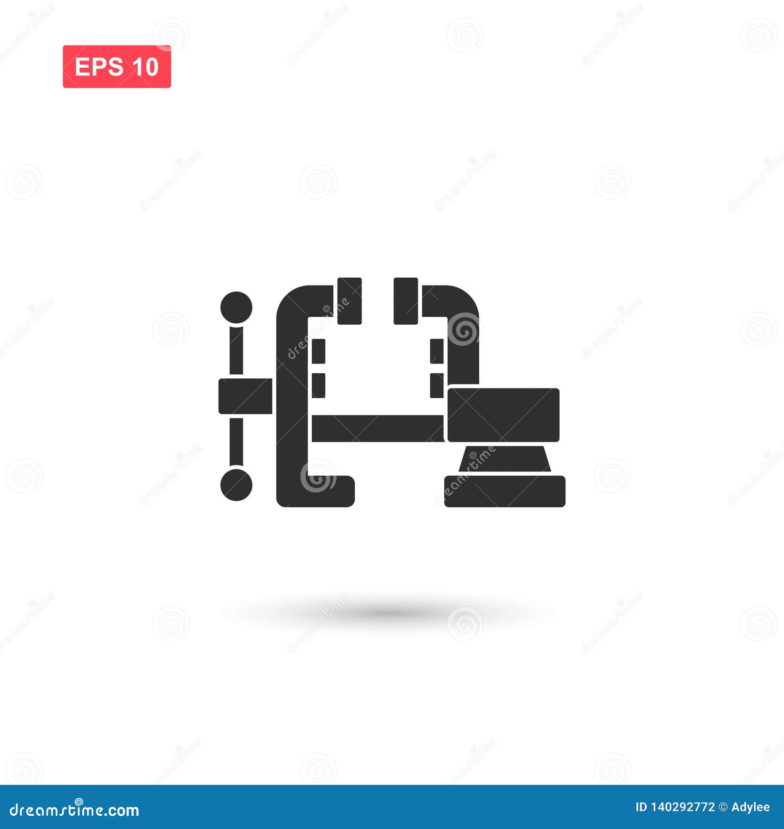 Workshop Bench Vise Clamp Vector Isolated 10 | CartoonDealer.com #140292607