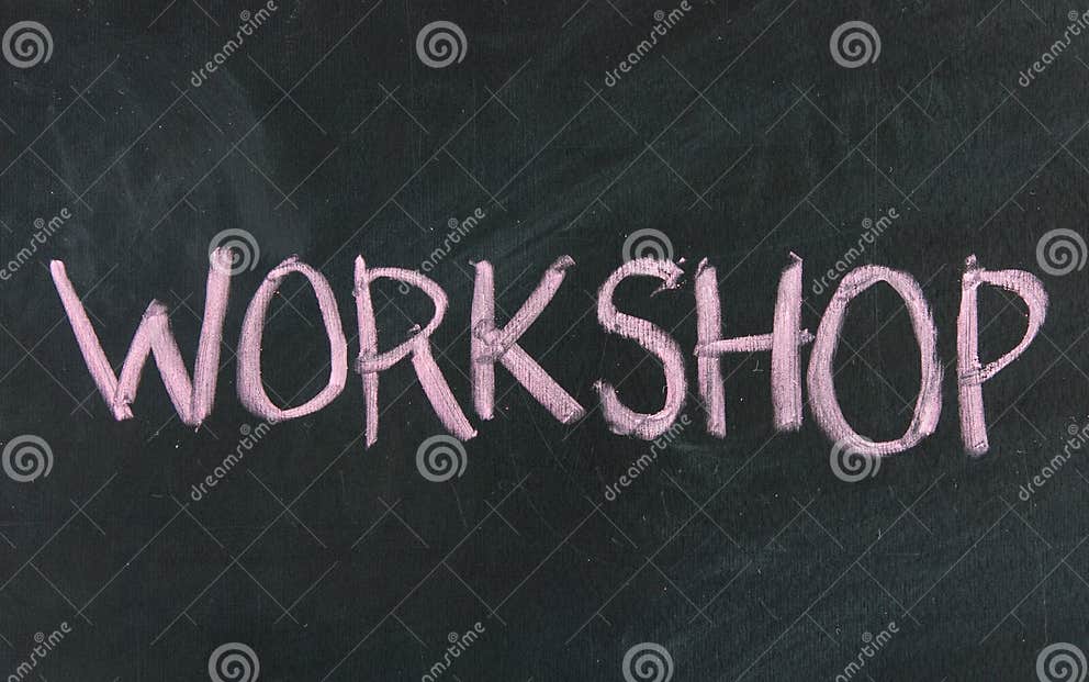 Workshop blackboard sign stock photo. Image of education - 27910084