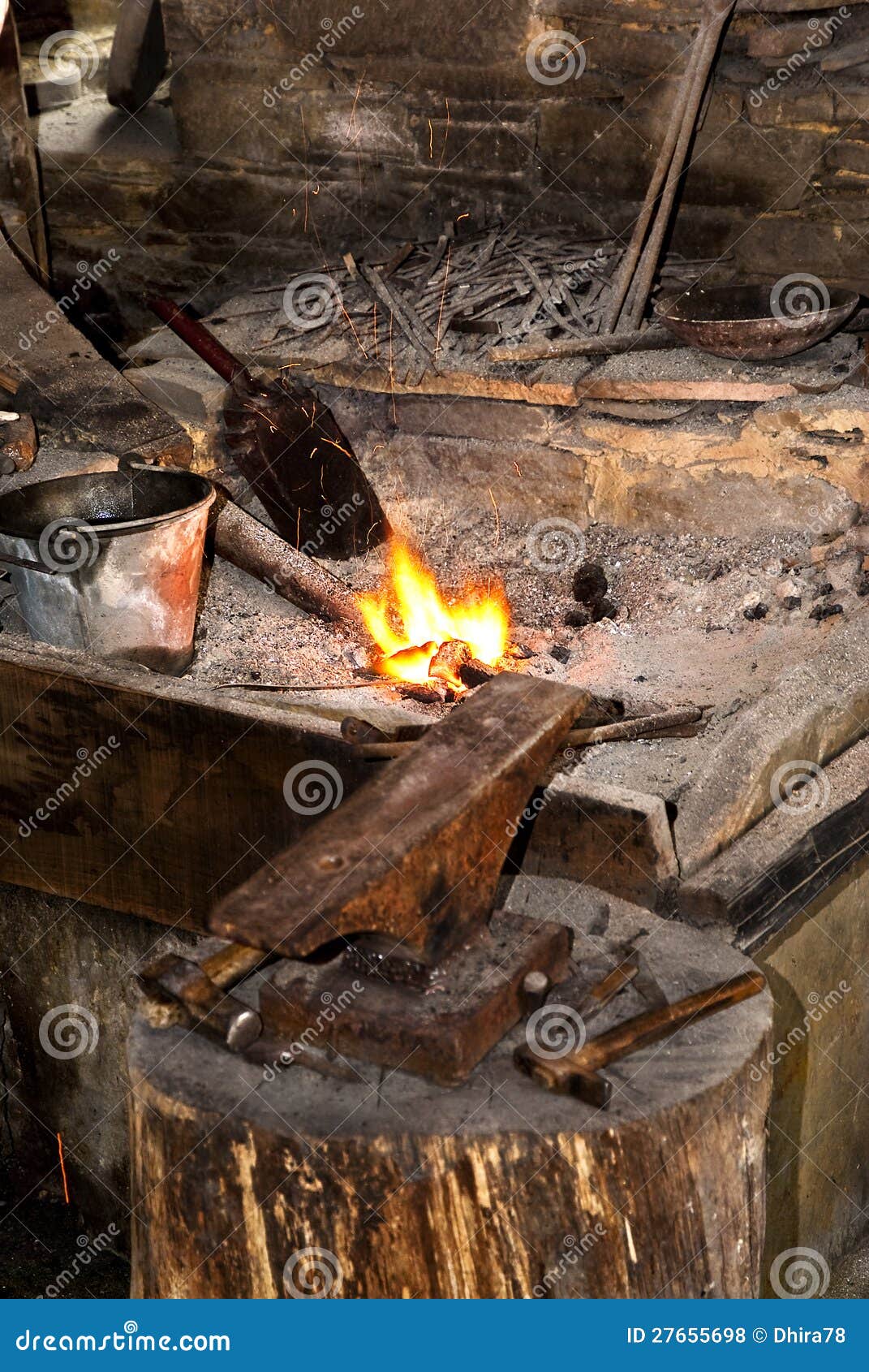 In the Workshop of Blacksmith Stock Photo - Image of factory, iron ...