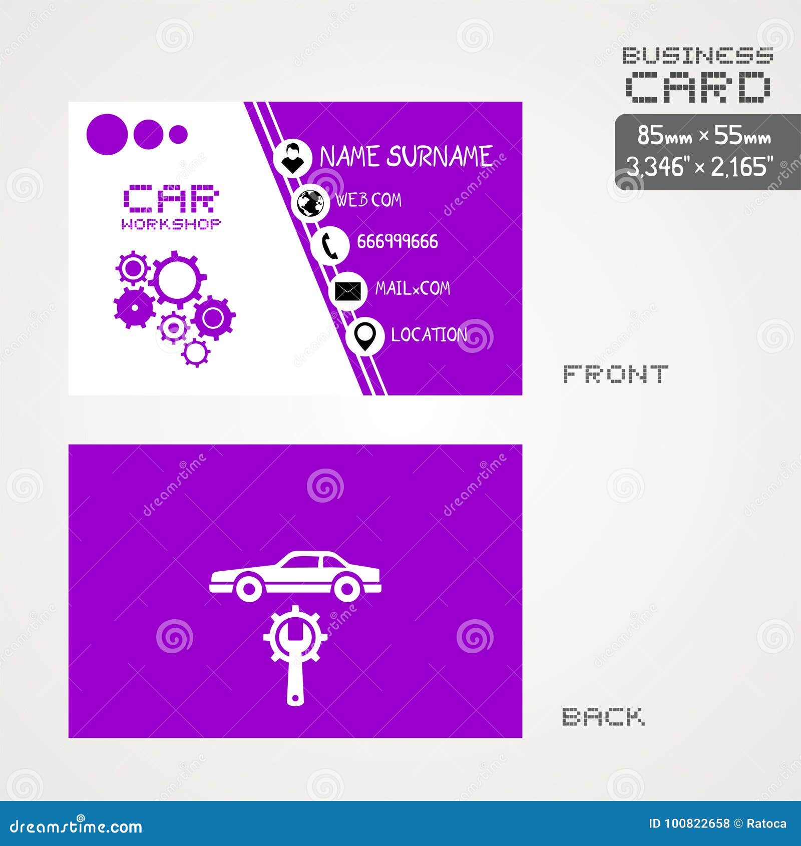 Workshop car business card stock vector. Illustration of abstract ...