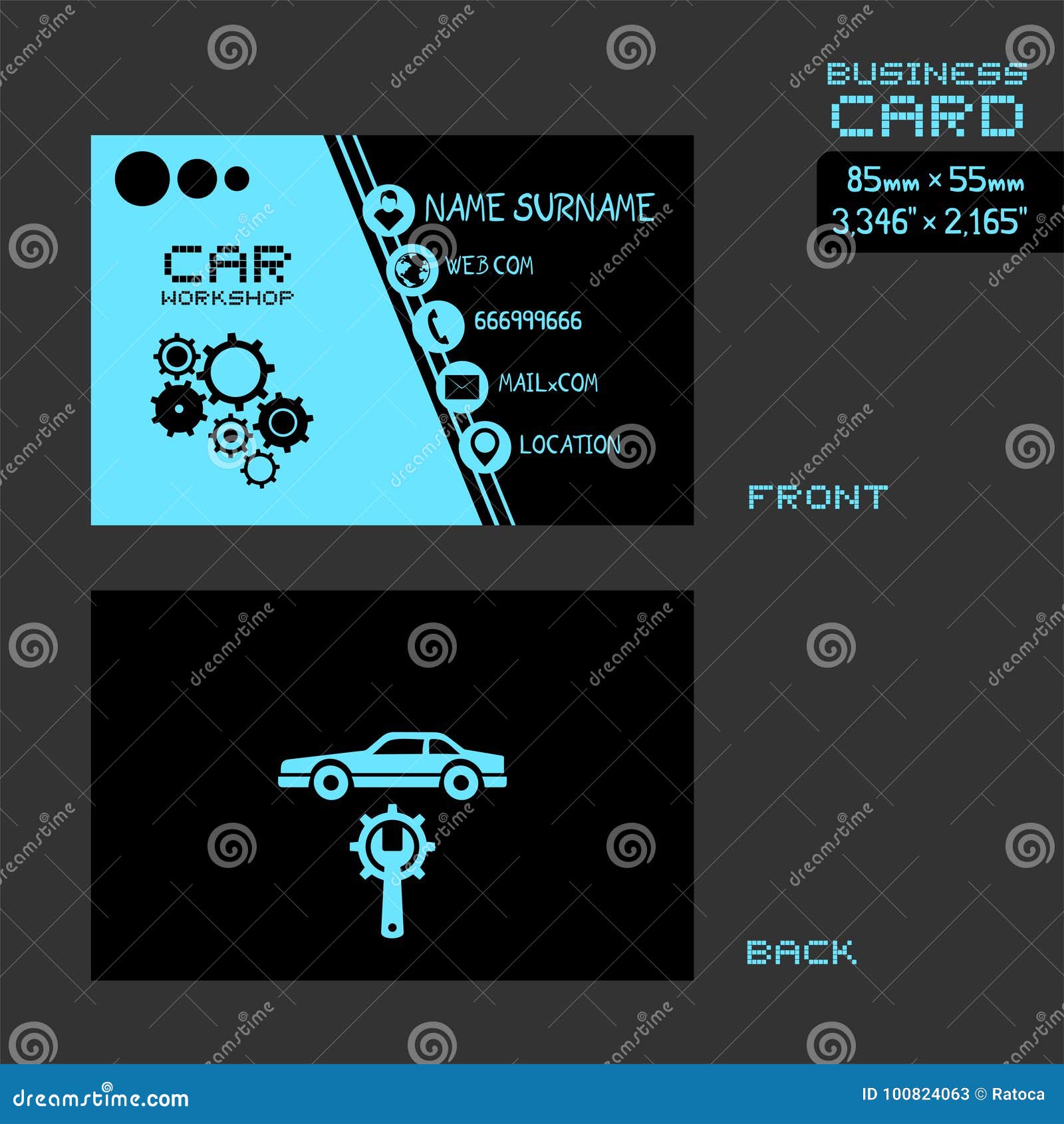 Workshop car business card stock vector. Illustration of maintenance ...