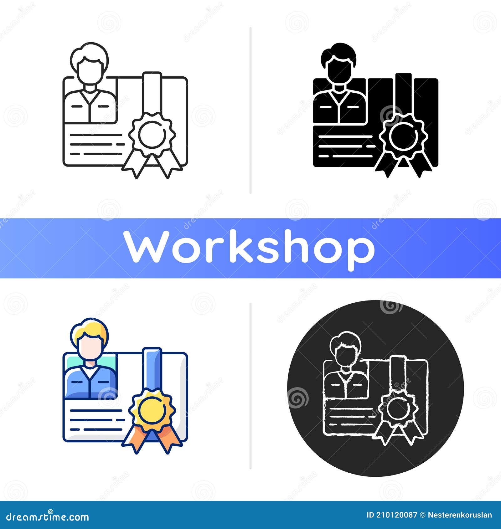 Workshop certificate icon stock vector. Illustration of card - 210120087