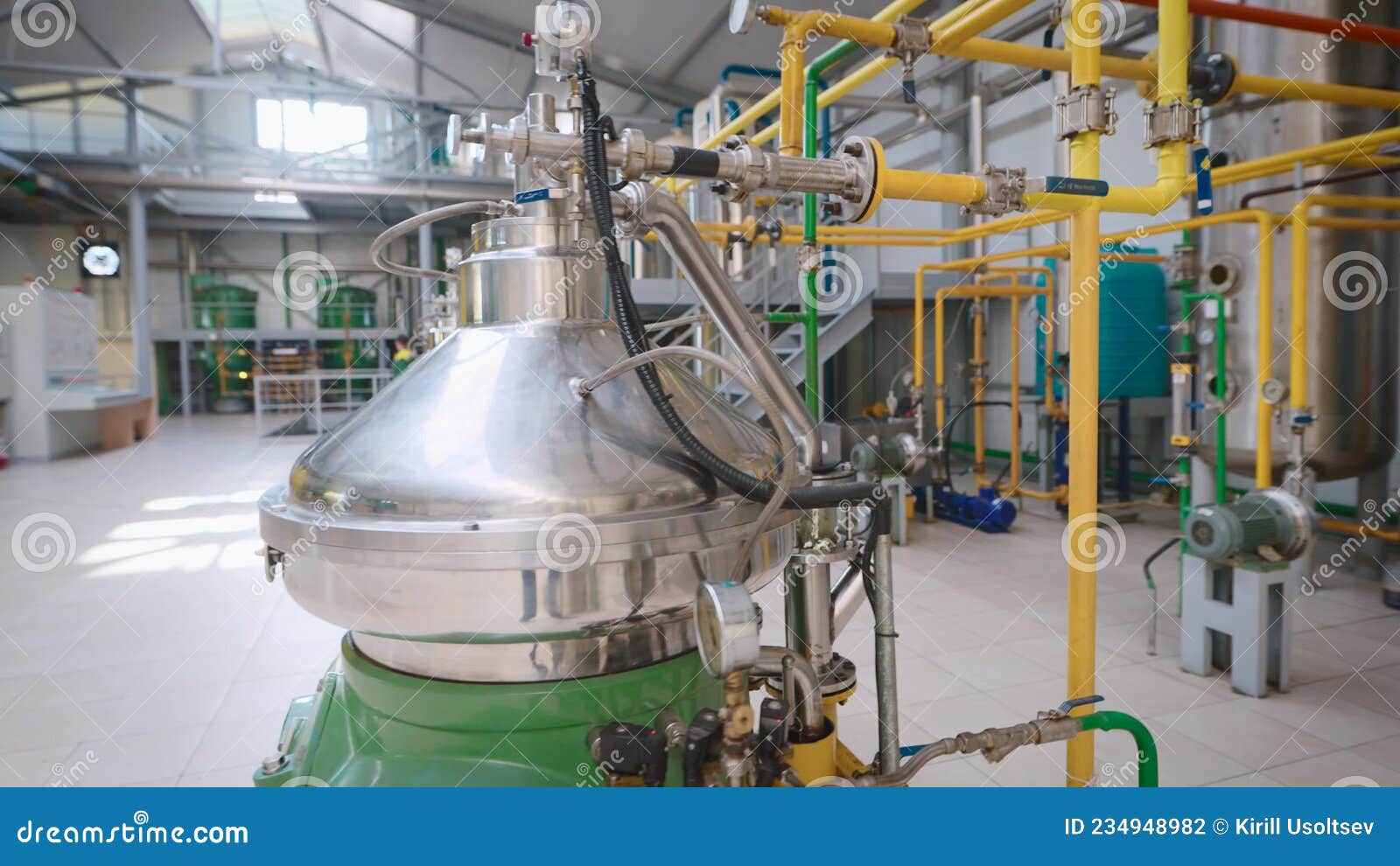 A Workshop with a Complex Chemical Process. Tanks and Pipelines Stock ...