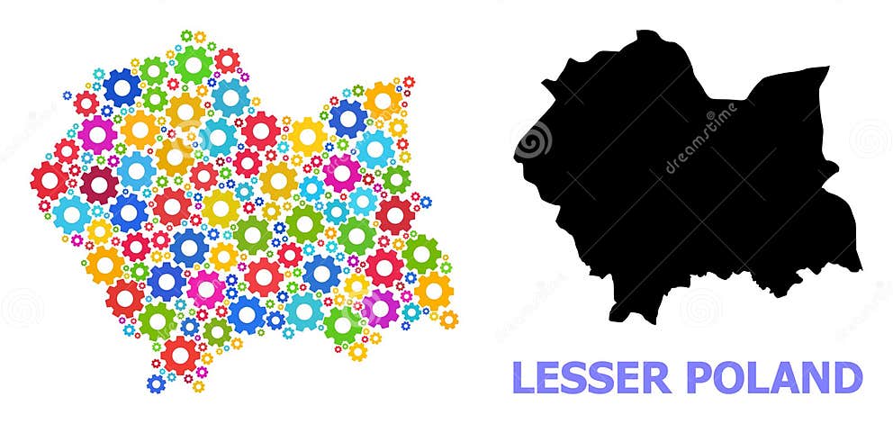Workshop Composition Map of Lesser Poland Province with Colorful Cogs ...