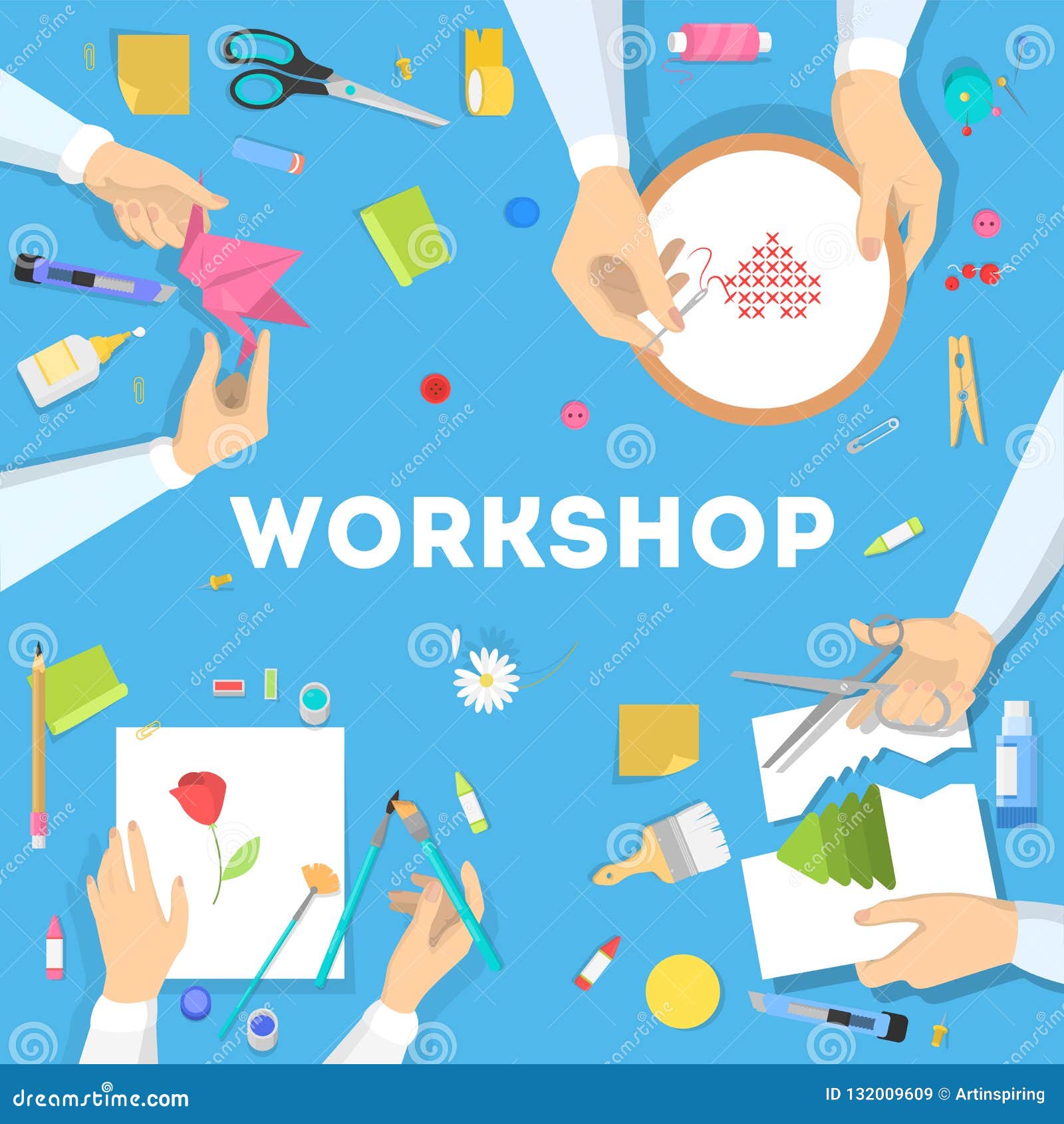 Workshop Concept. Idea of Education and Creativity Stock Vector ...