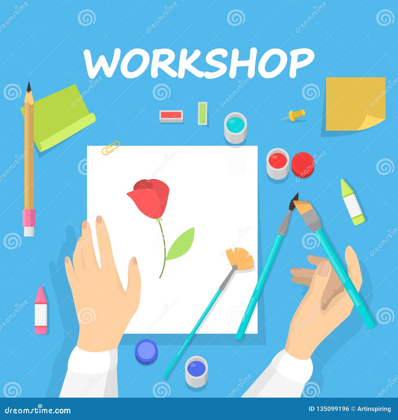 Workshop Concept. Idea of Education and Creativity Stock Vector ...