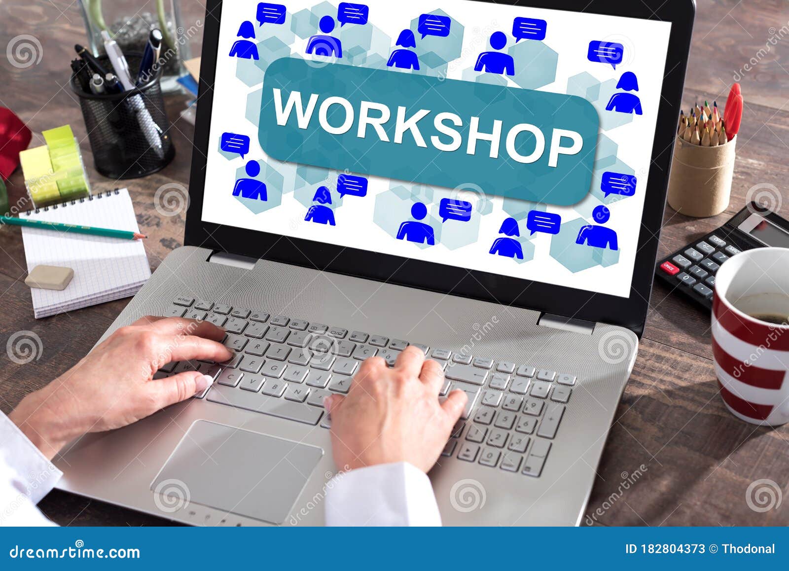 Workshop Concept on a Laptop Screen Stock Image - Image of meeting ...