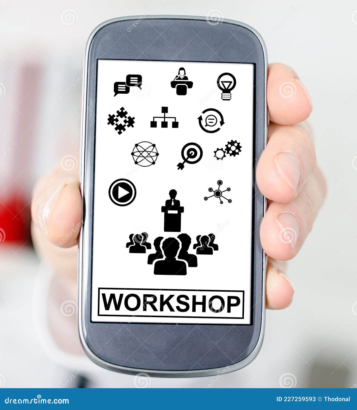 Workshop Concept on a Smartphone Stock Image - Image of presentation ...