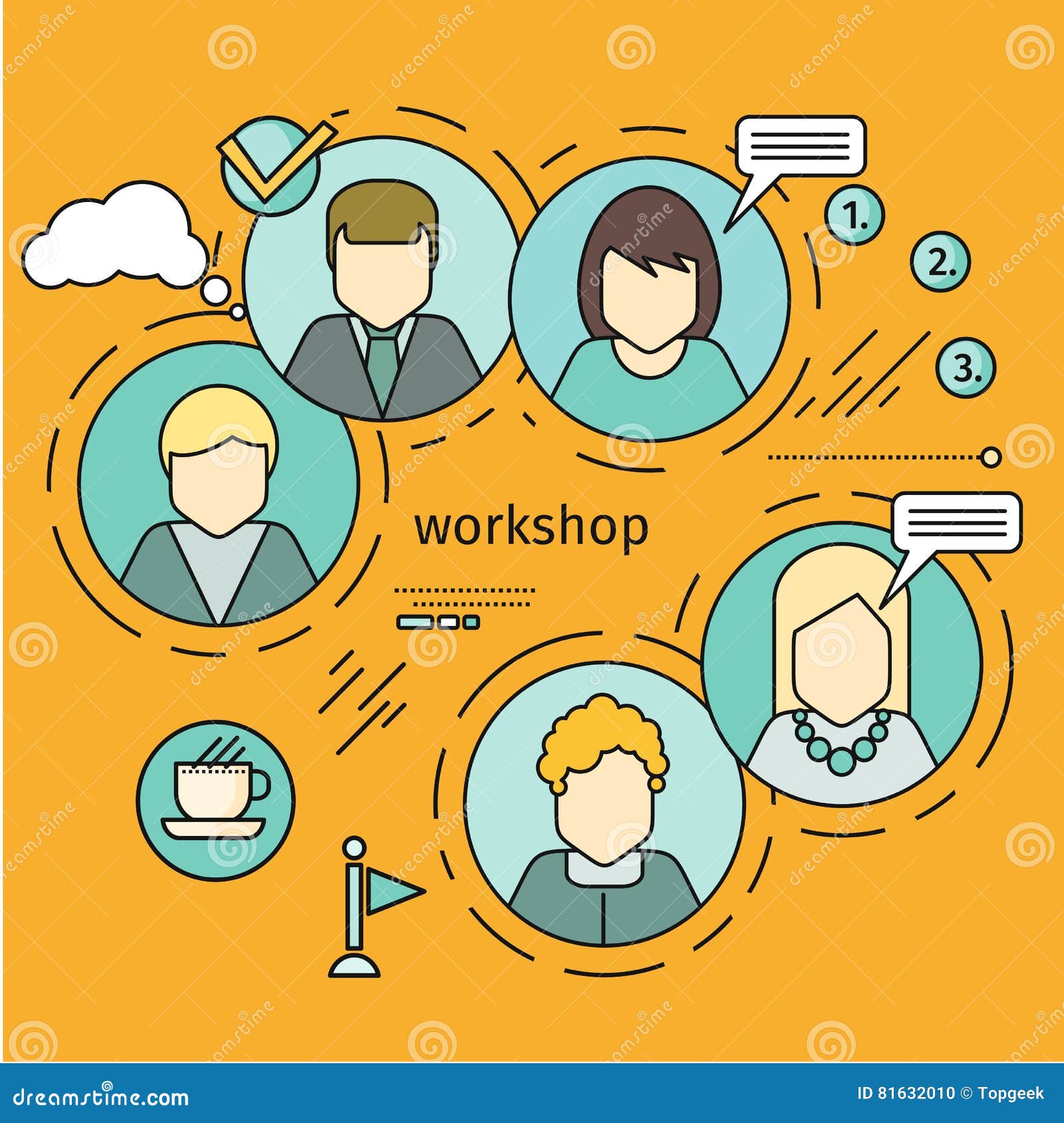 Workshop Concept Vector Illustration in Flat Style Stock Vector ...