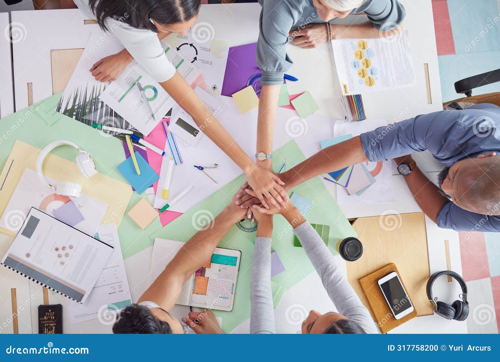 Workshop, Creative and Business People with Hands Together ...