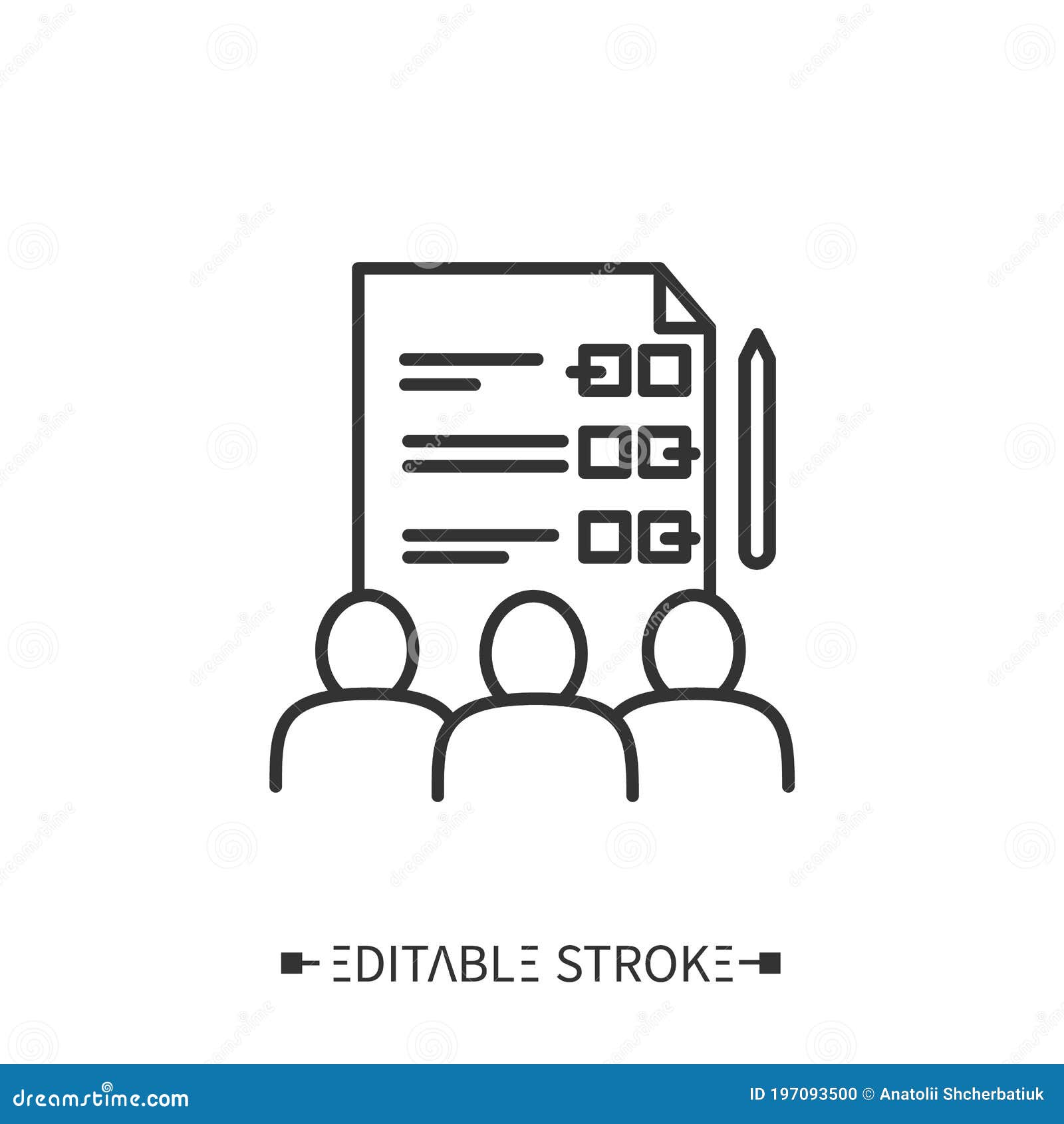 Workshop Evaluation Form Line Icon. Editable Stock Vector ...