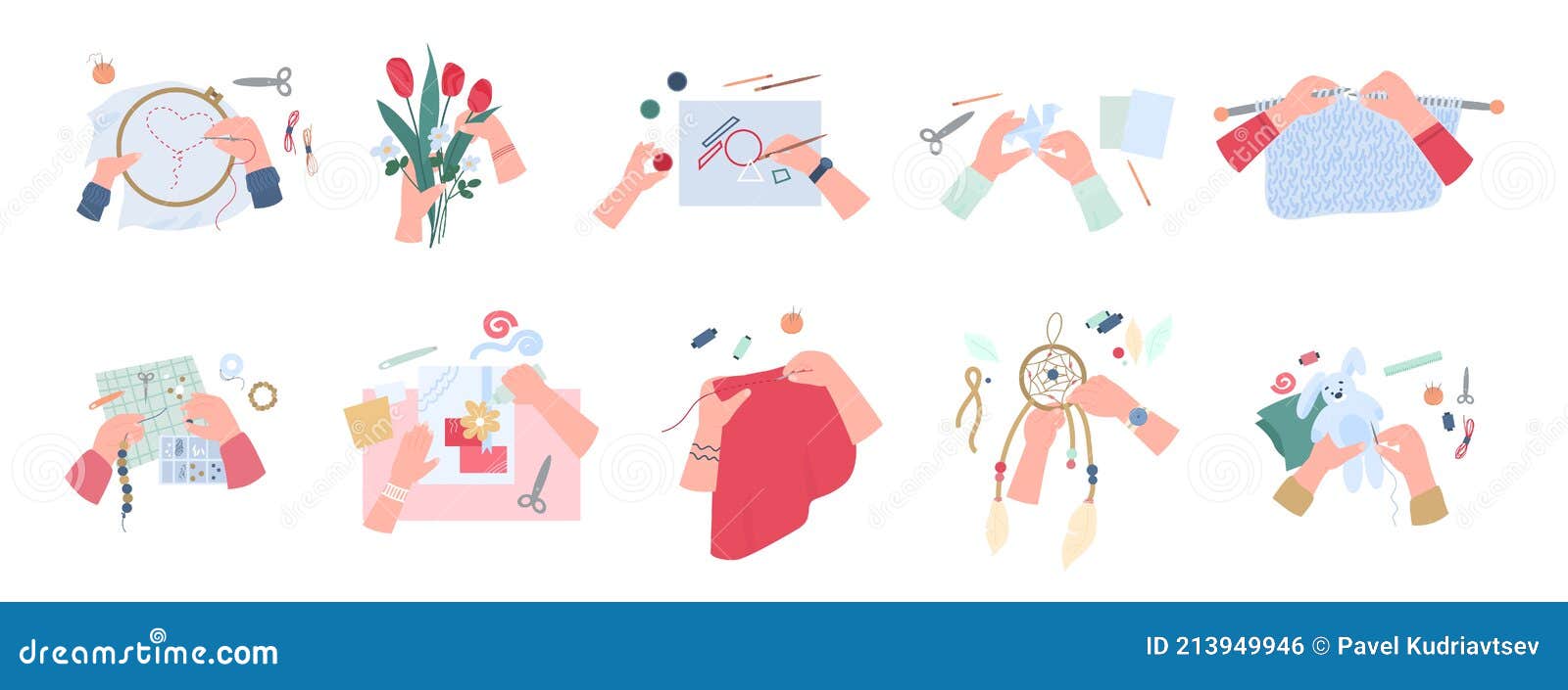 Workshop Handcraft with Various Creative Handmade Crafts a Vector ...