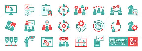 Workshop Icon Set. Solid Icons Collection Stock Vector - Illustration ...