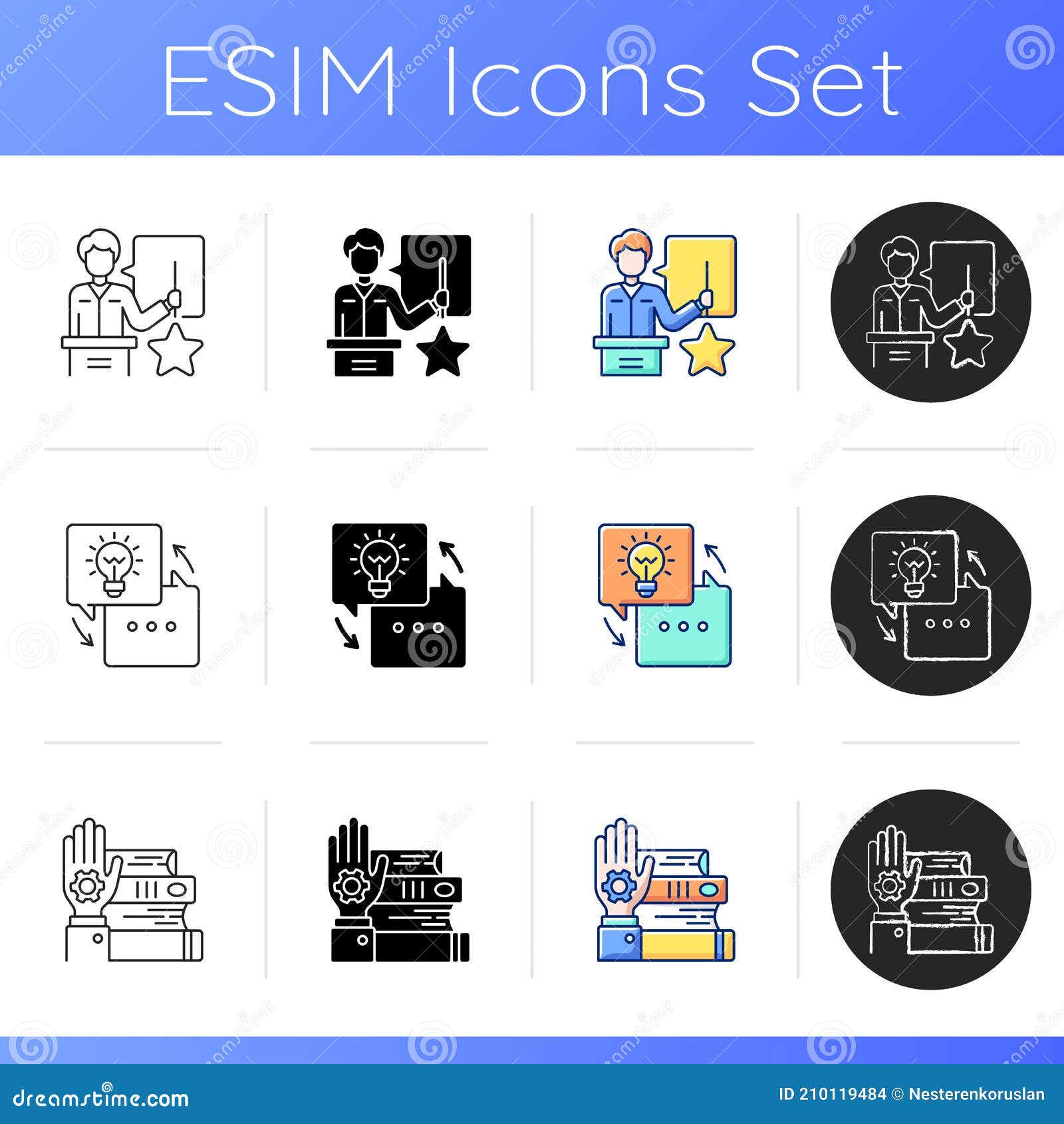 Workshop icons set stock vector. Illustration of strategy - 210119484