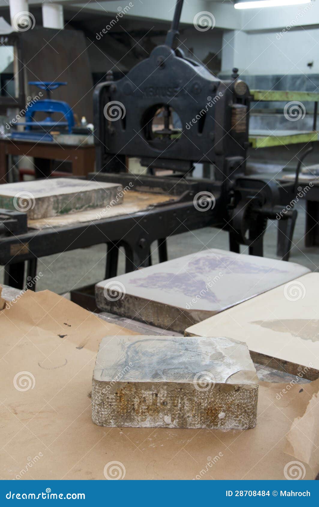 The Workshop of Intaglio Printing Stock Photo - Image of print, matrix ...