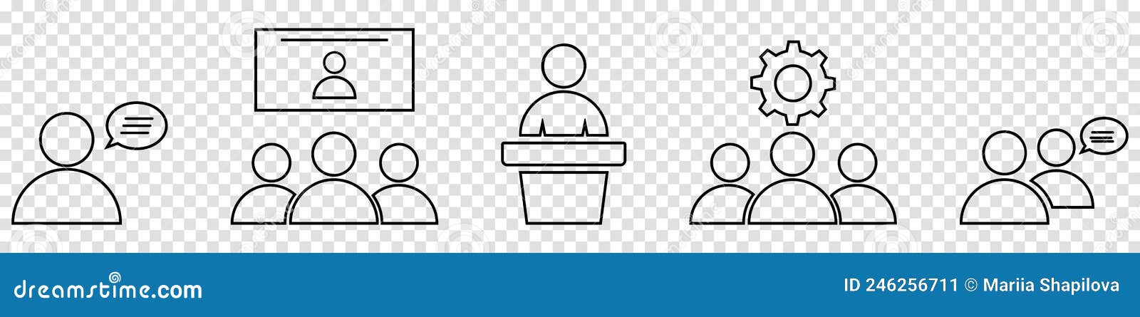 Workshop line icon set stock vector. Illustration of community - 246256711