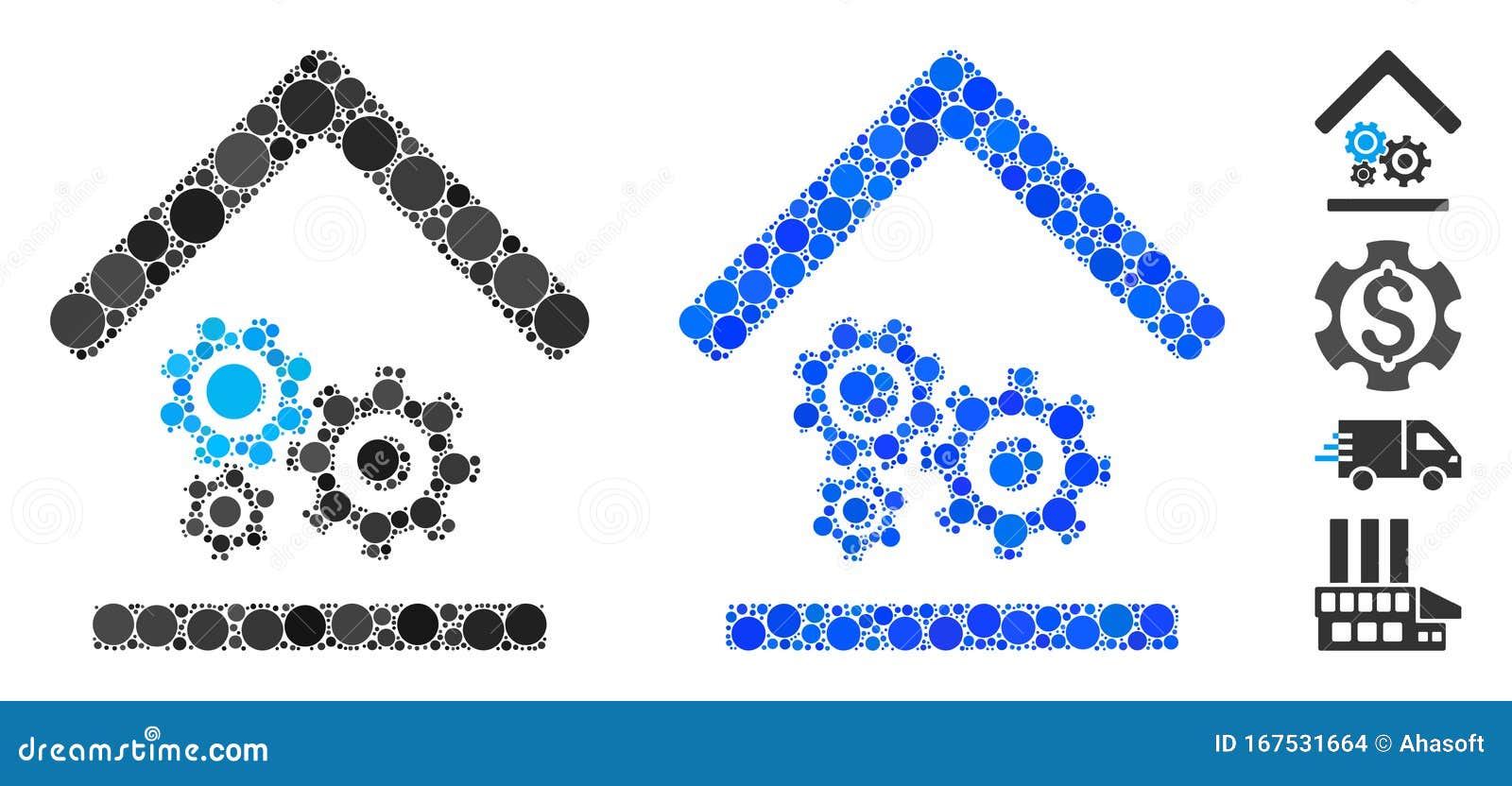 Workshop Composition Icon of Round Dots Stock Illustration ...