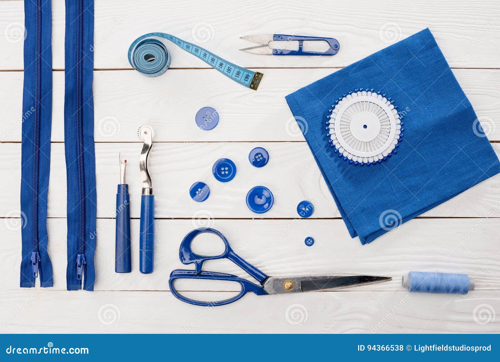 Workshop with Needlework Details and Tools Mock-up Stock Photo - Image ...