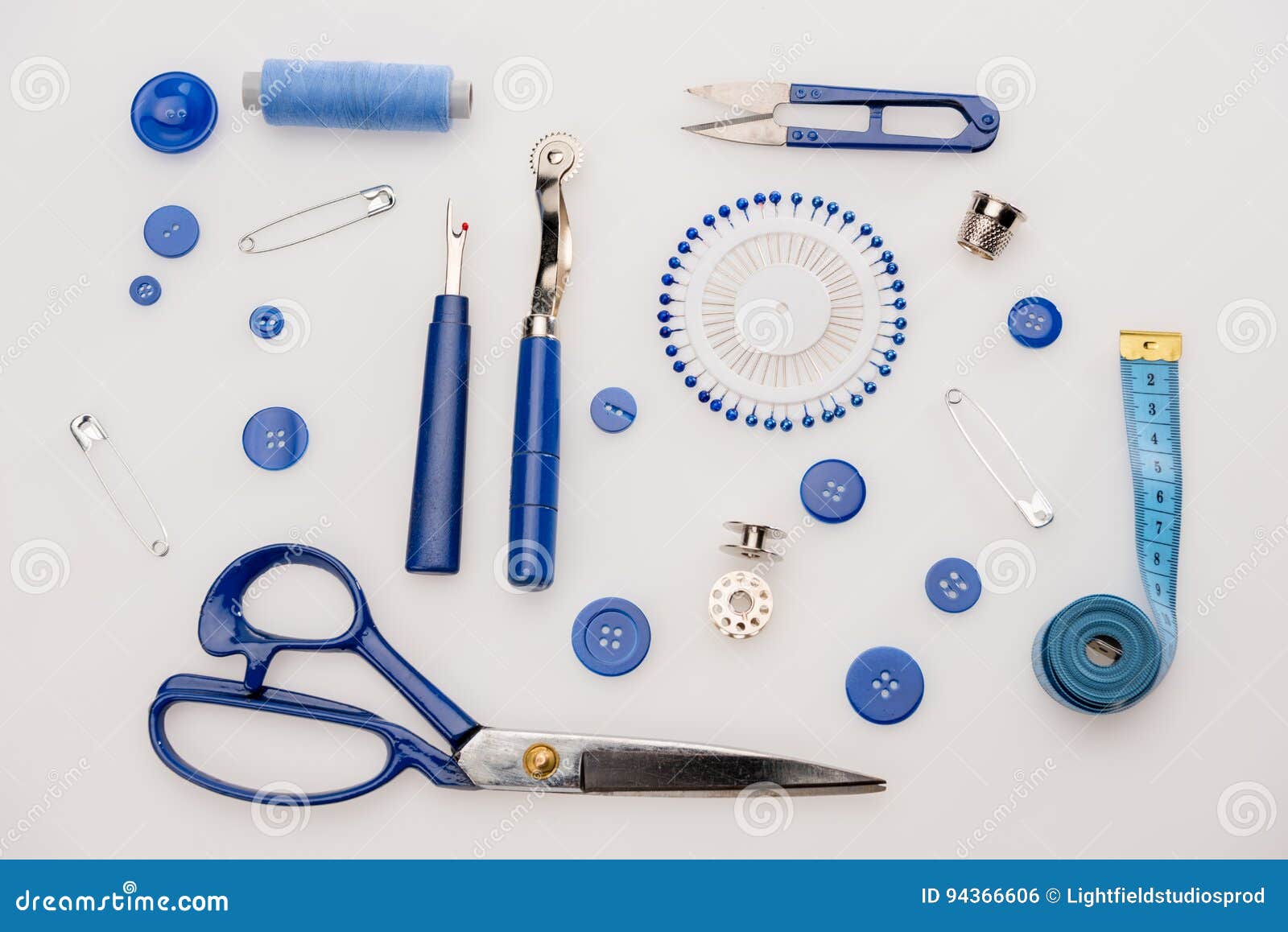 Workshop with Needlework Details and Tools Mock-up Stock Photo - Image ...