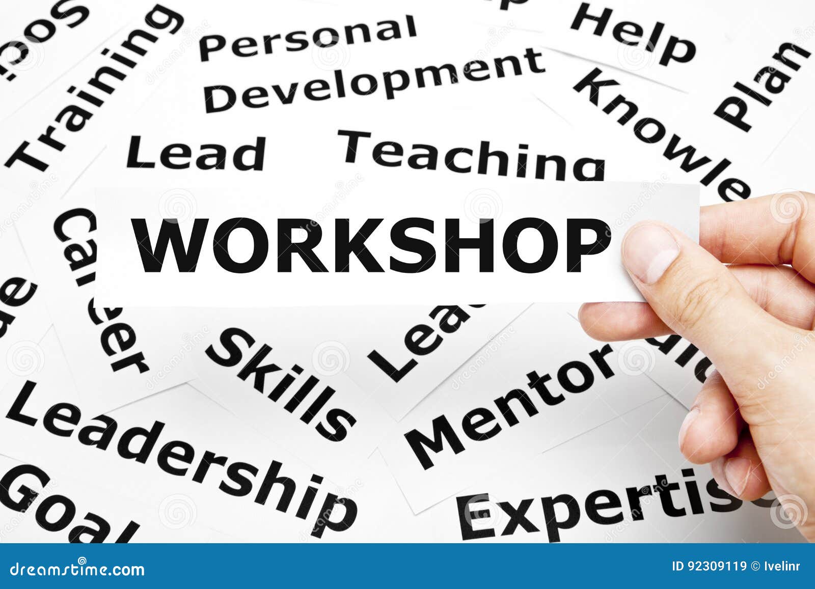 Workshop Paper Words Concept Stock Image - Image of knowledge, advice ...