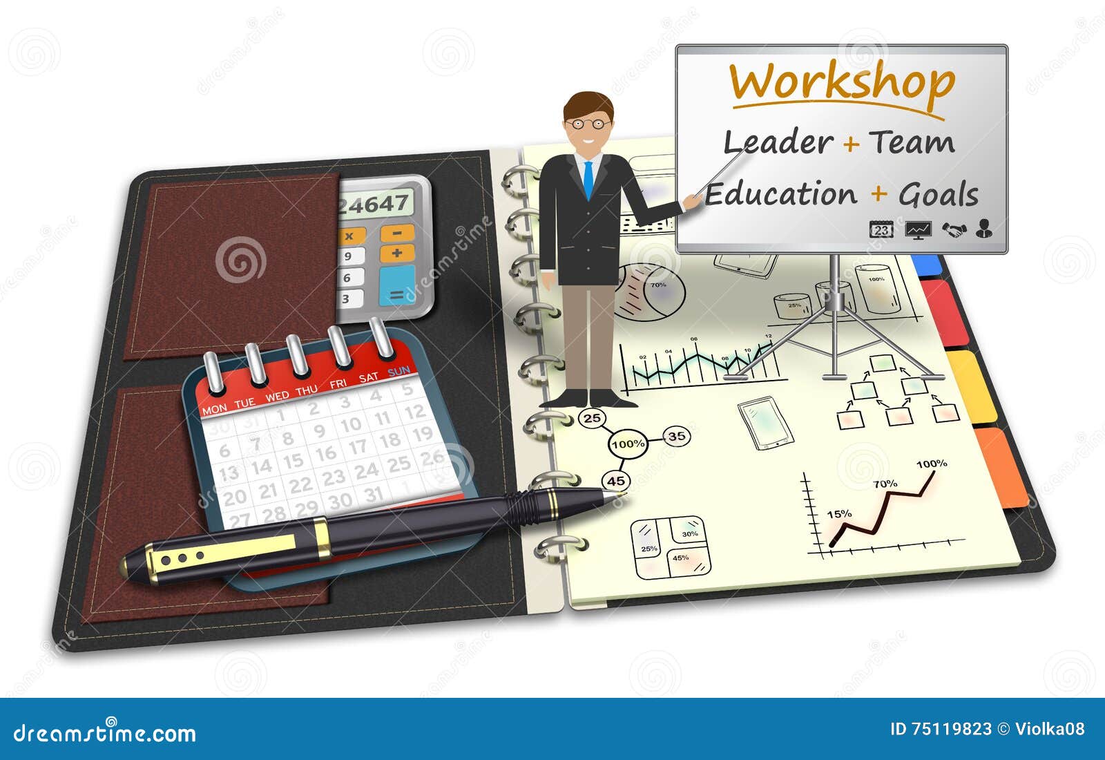 Workshop Presentation Lecture Concept Stock Illustration - Illustration ...