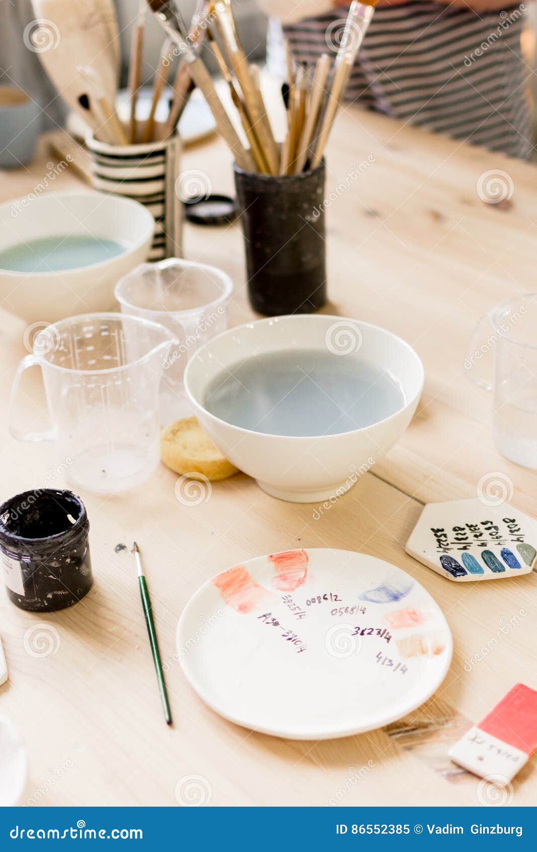 Workshop Production of Ceramic Tableware Product Painting Stock Image ...