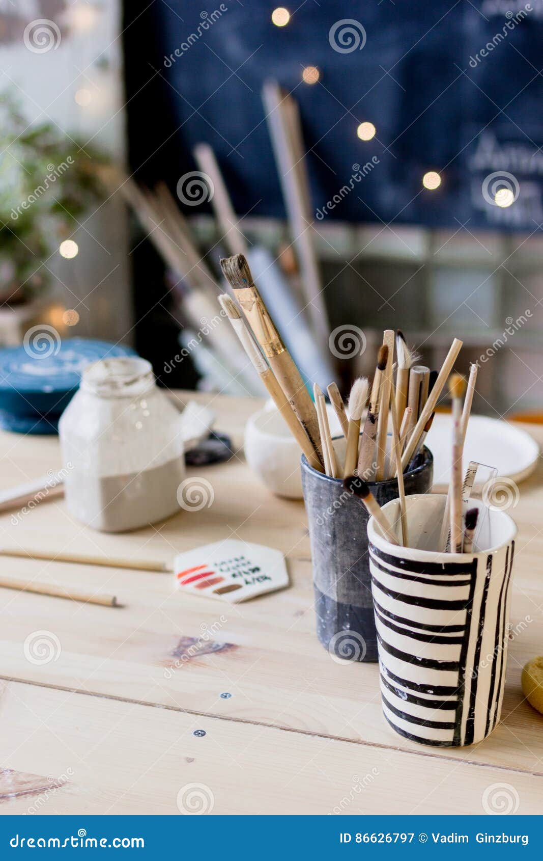 Workshop Production of Ceramic Tableware Product Painting Stock Image ...