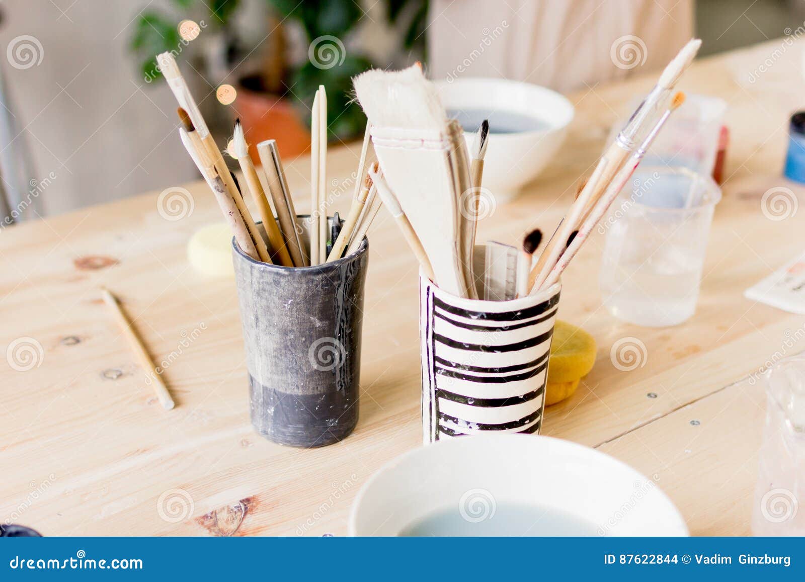 Workshop Production of Ceramic Tableware Product Painting Stock Photo ...