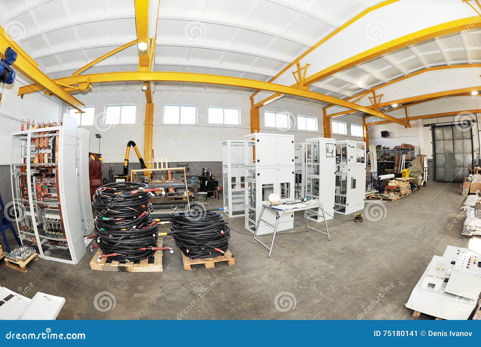 Workshop for Production of Electric Panel Stock Image - Image of engine ...
