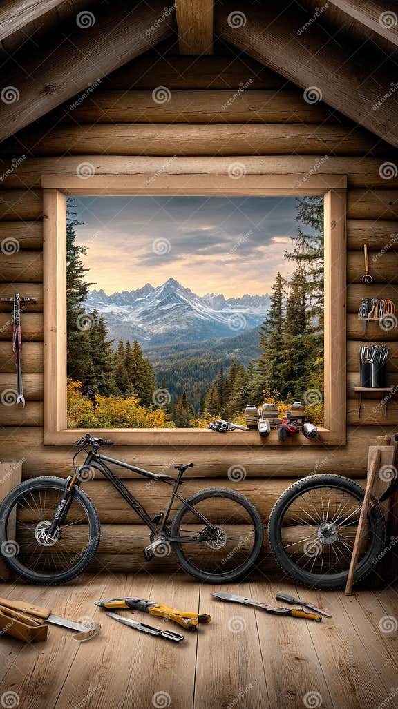 The Workshop Reveals a Combination of Tools and a Mountain Bike ...