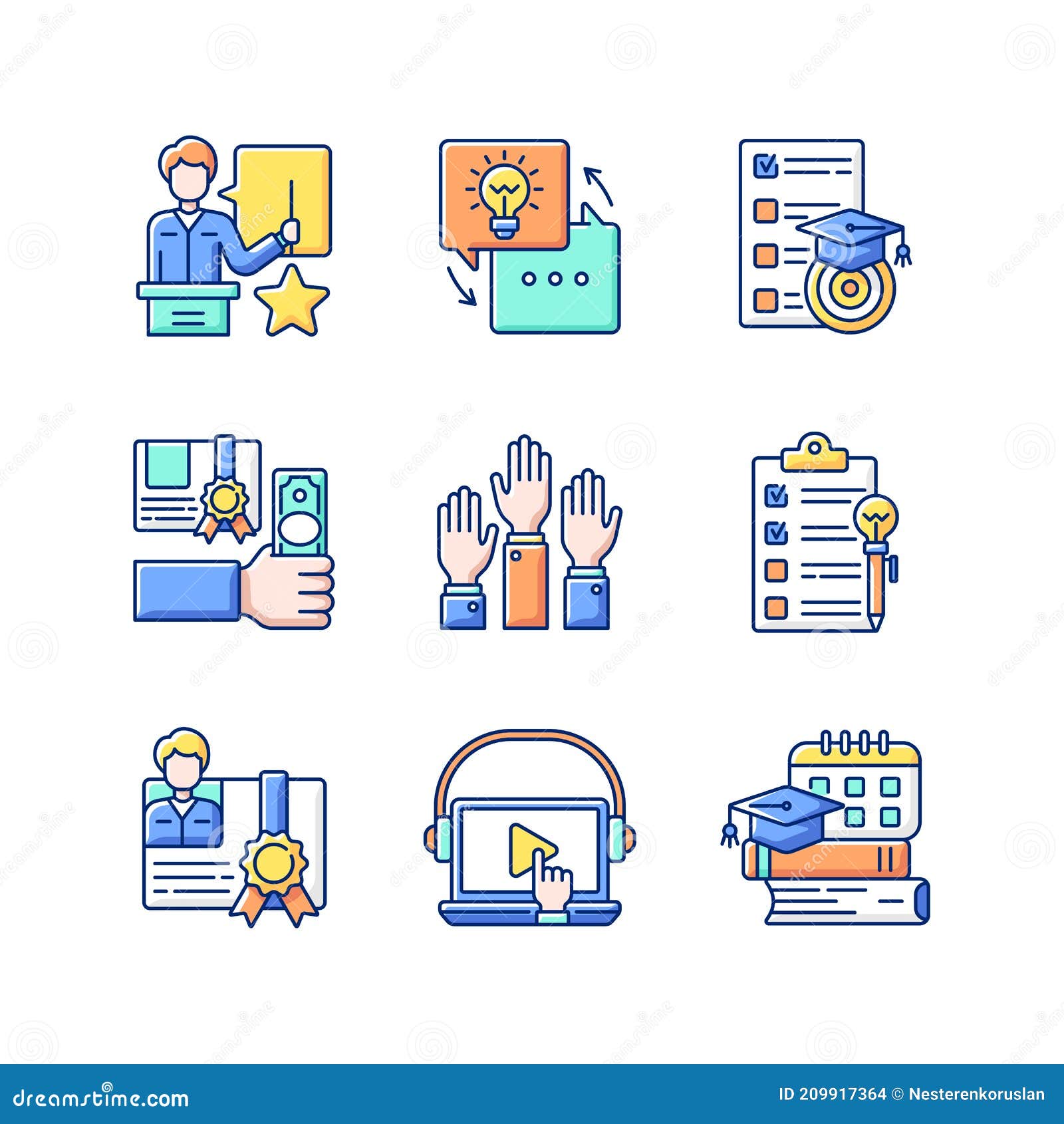 Workshop RGB Color Icons Set Stock Vector - Illustration of icon ...