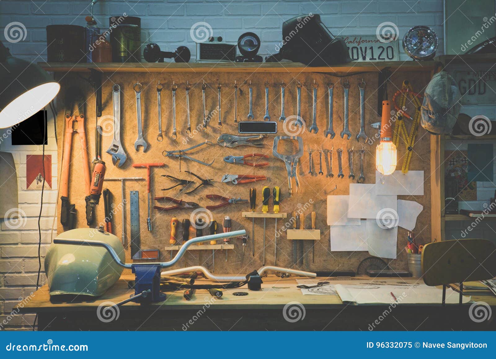 Workshop scene. editorial image. Image of board, tool - 96332075