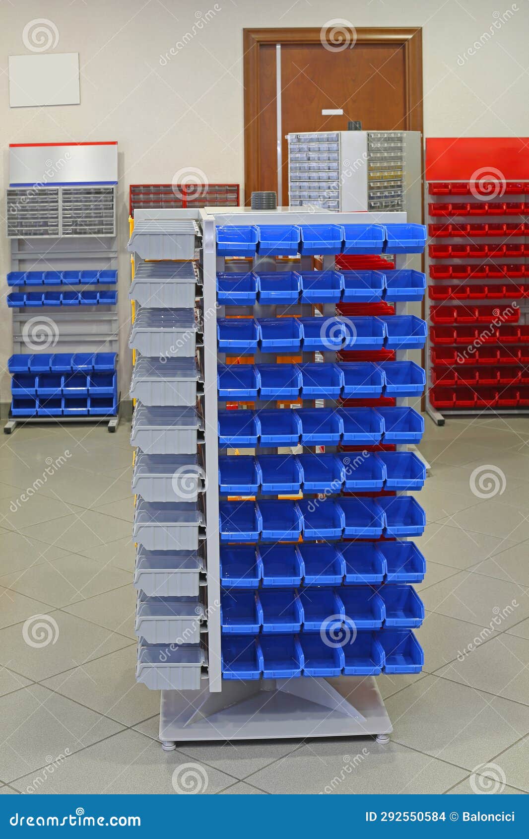 Workshop Storage Plastic Rack Stock Photo - Image of warehouse, shelves ...