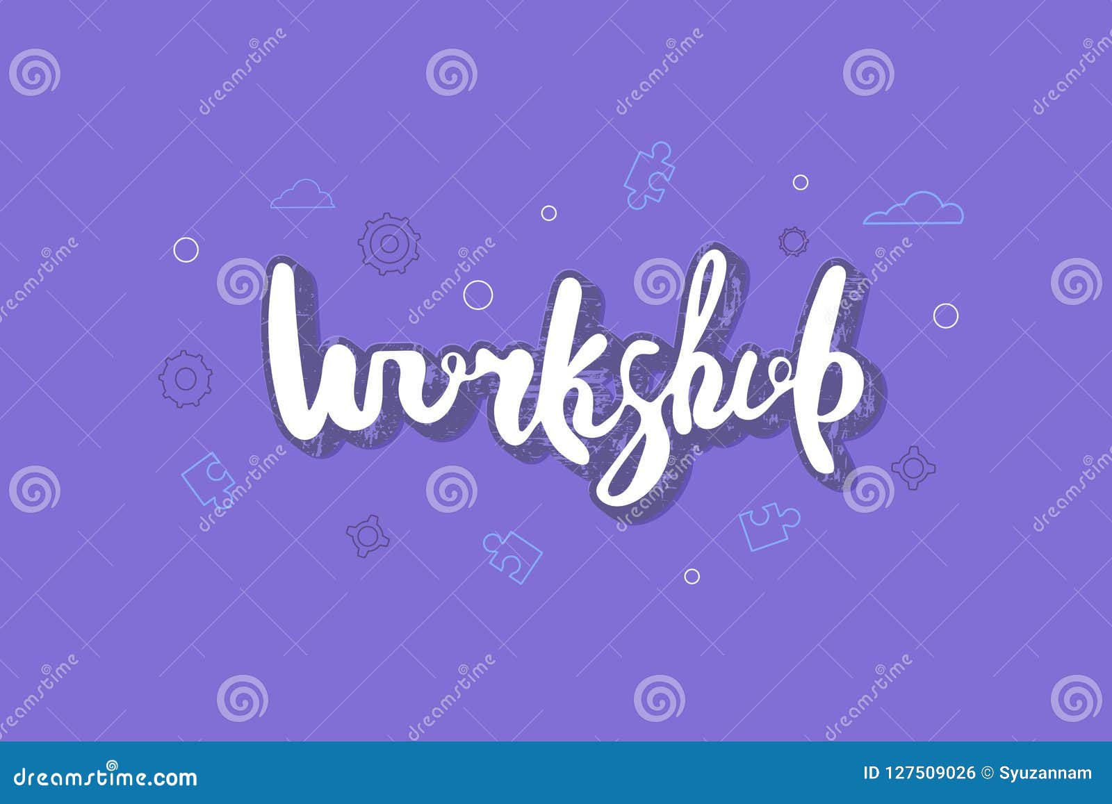 Workshop Template with Handwritten Lettering. Vector Illustration ...