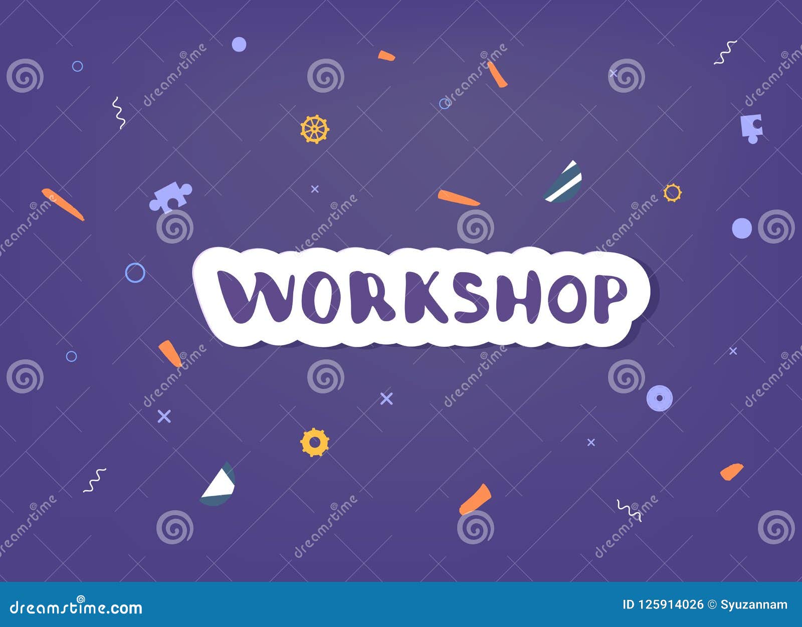 Workshop Template with Handwritten Lettering. Vector Illustration ...