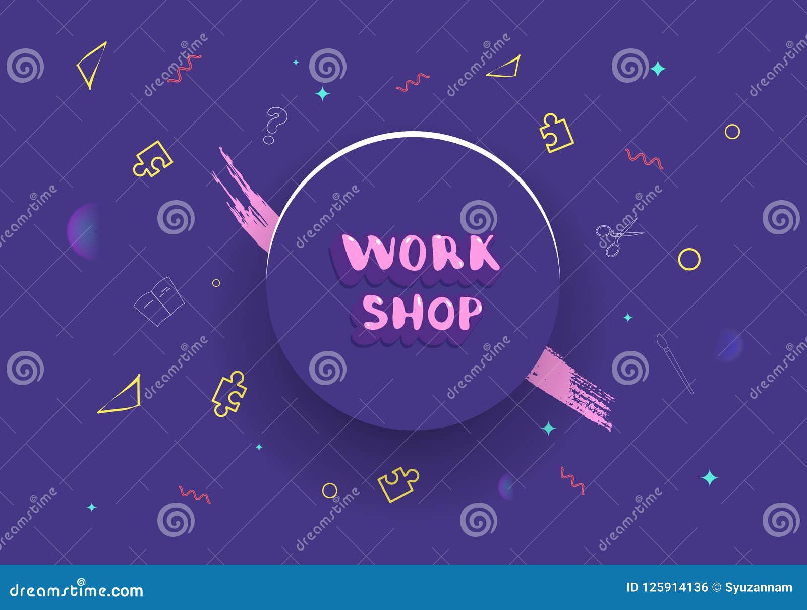 Workshop Template with Handwritten Lettering. Vector Illustration ...