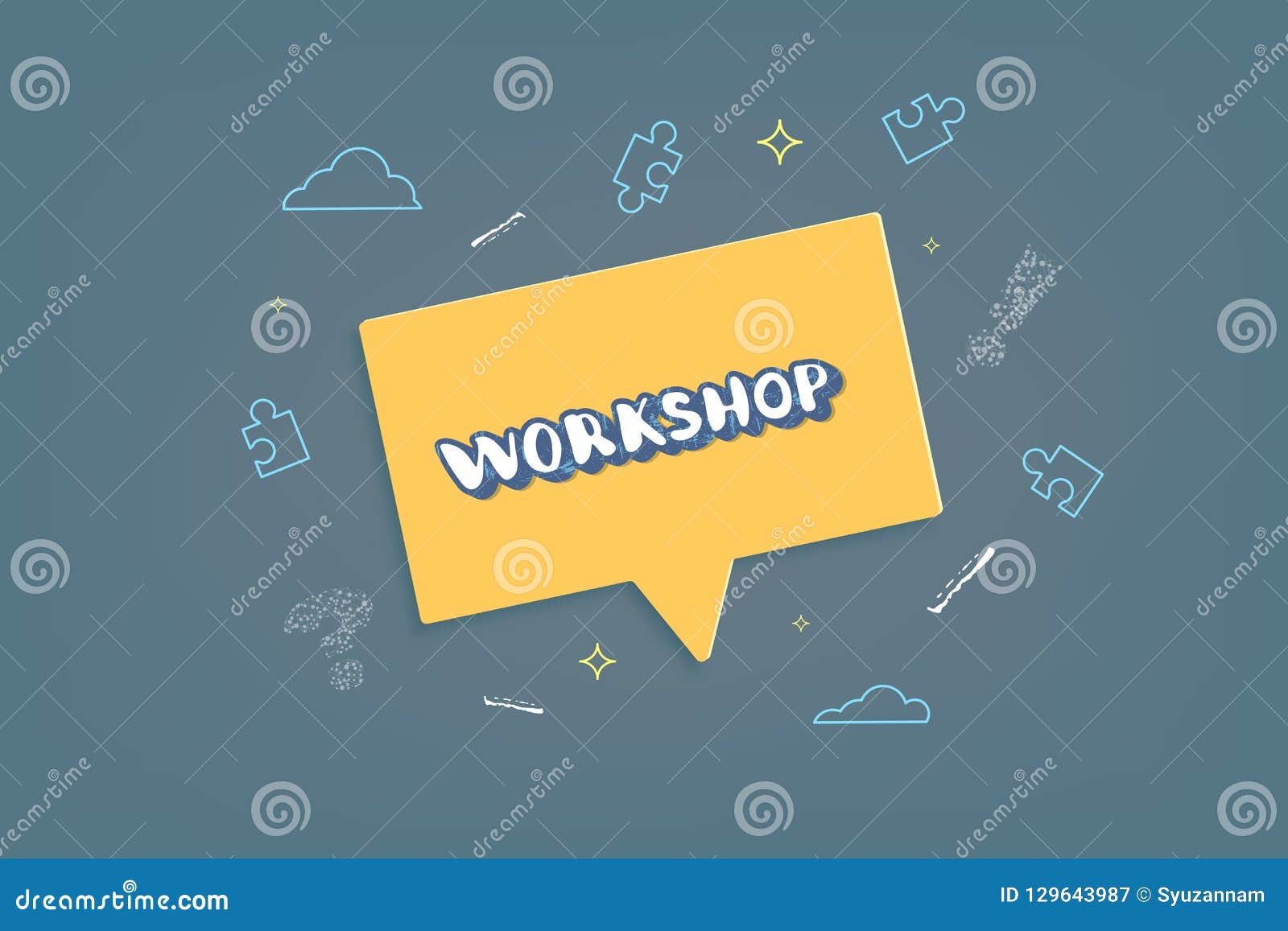 Workshop Template with Handwritten Lettering. Vector Illustration ...